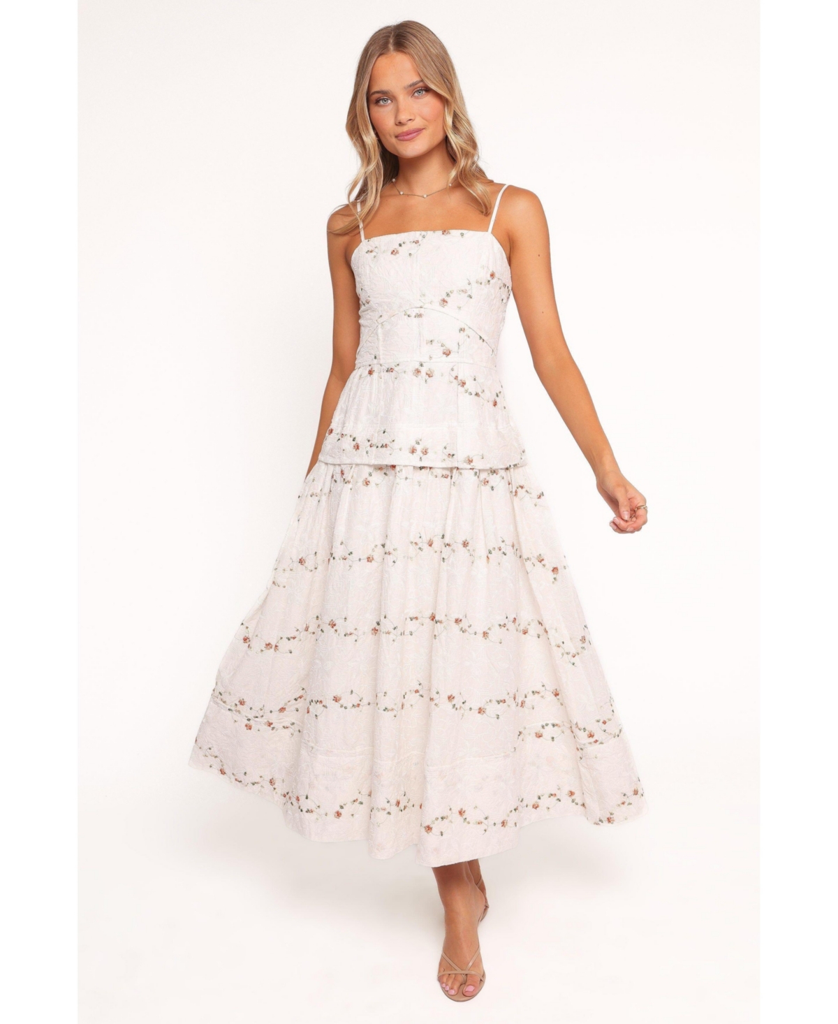 Click here for Petal and Pup Womens Eleanora Midi Dress - White prices