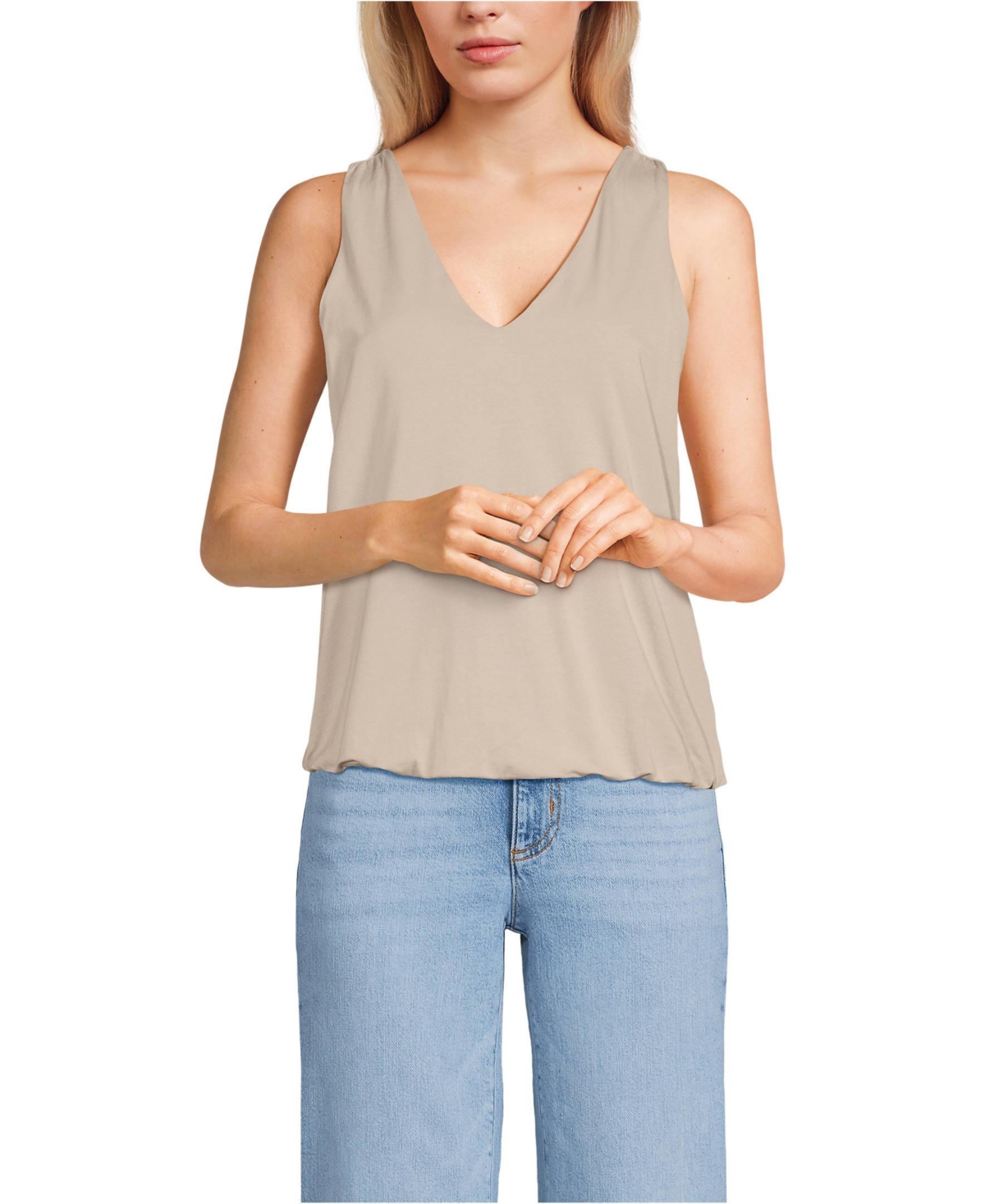 Click here for Lands End Womens Lightweight Jersey Blouson Vneck... prices