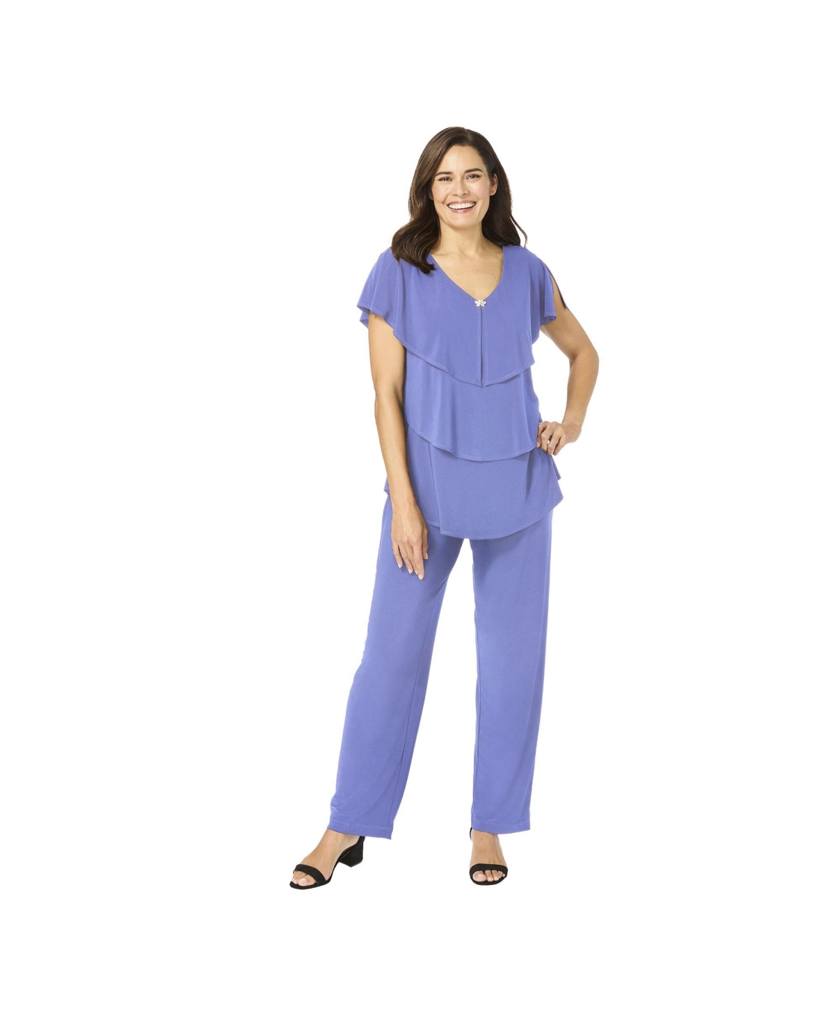 Click here for Woman Within Womens Within Tiered Pant Set - Periw... prices