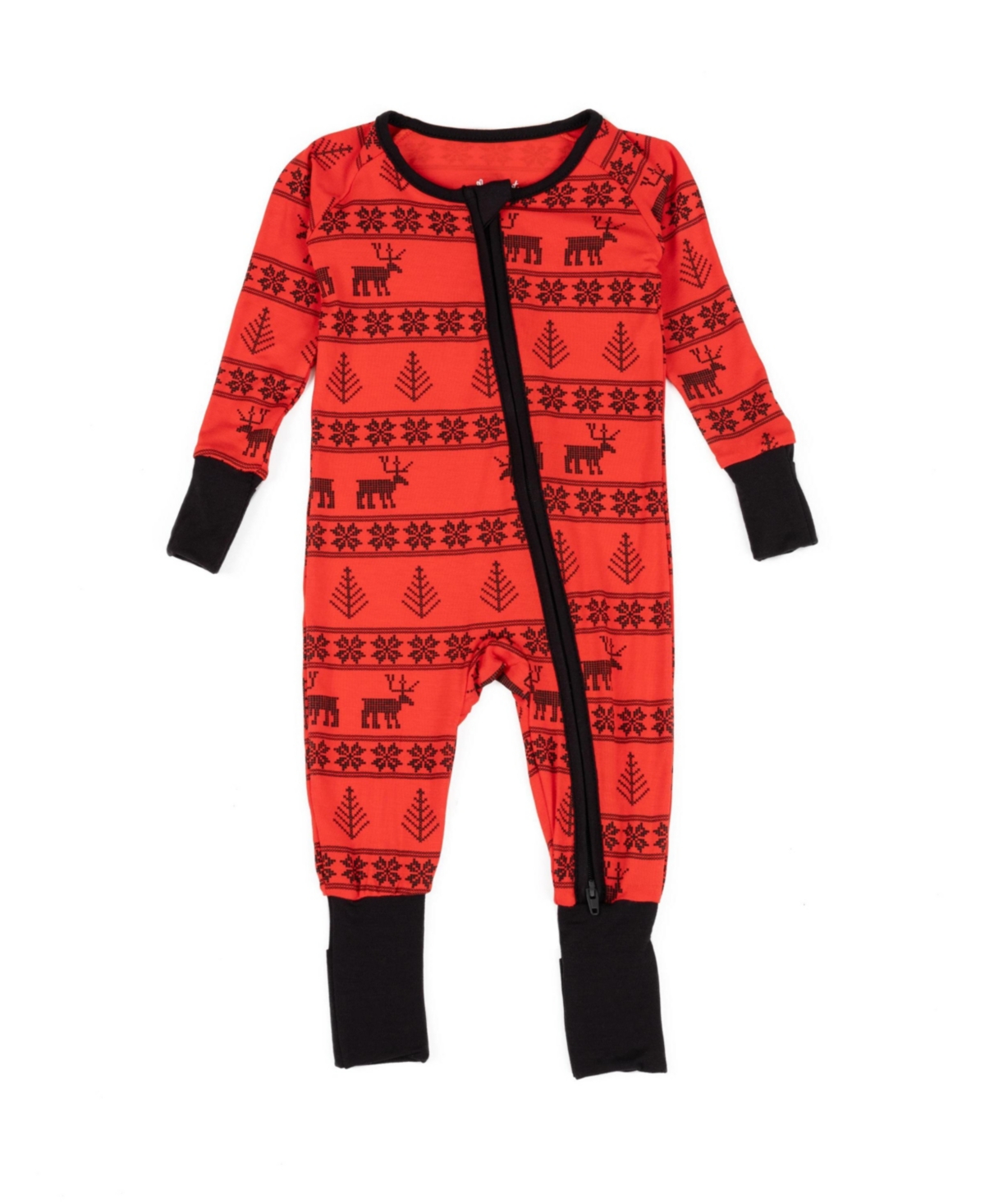 Click here for Leveret Baby Footed Bamboo Pajamas - Reindeer - Ma... prices