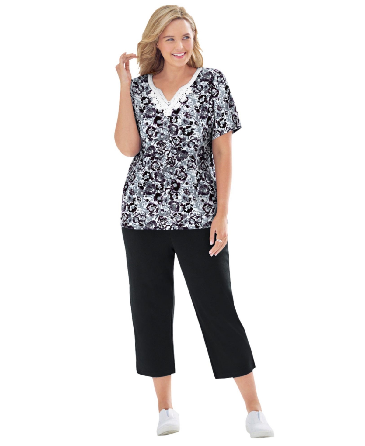 Click here for Woman Within Womens Within 2-Piece Tunic And Capri... prices