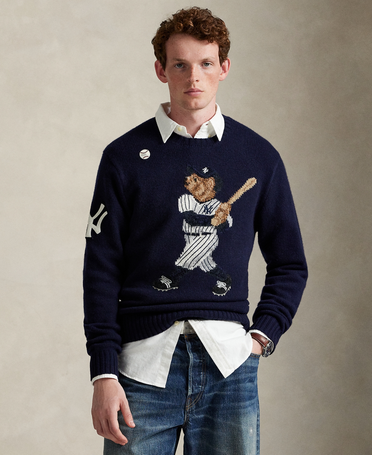 Click here for Polo Ralph Lauren Mens Yankees Bear Long Sleeve Sw... prices