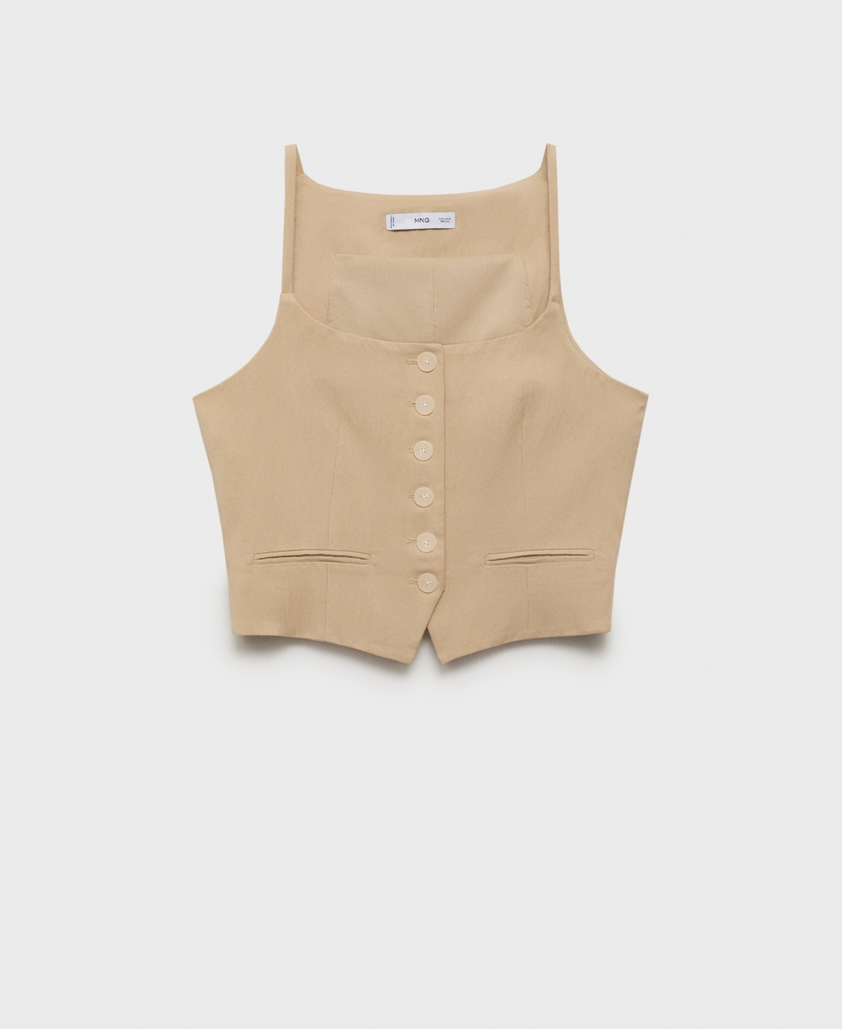 Click here for Mango Womens Lyocell Suit Vest - Beige prices
