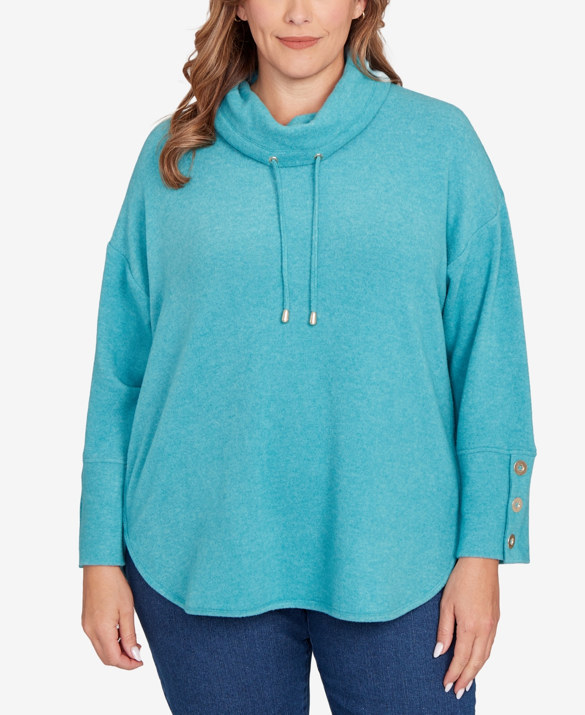 Click here for Ruby Rd. Plus Size Cozy Cowl Neck Drawstring Sweat... prices