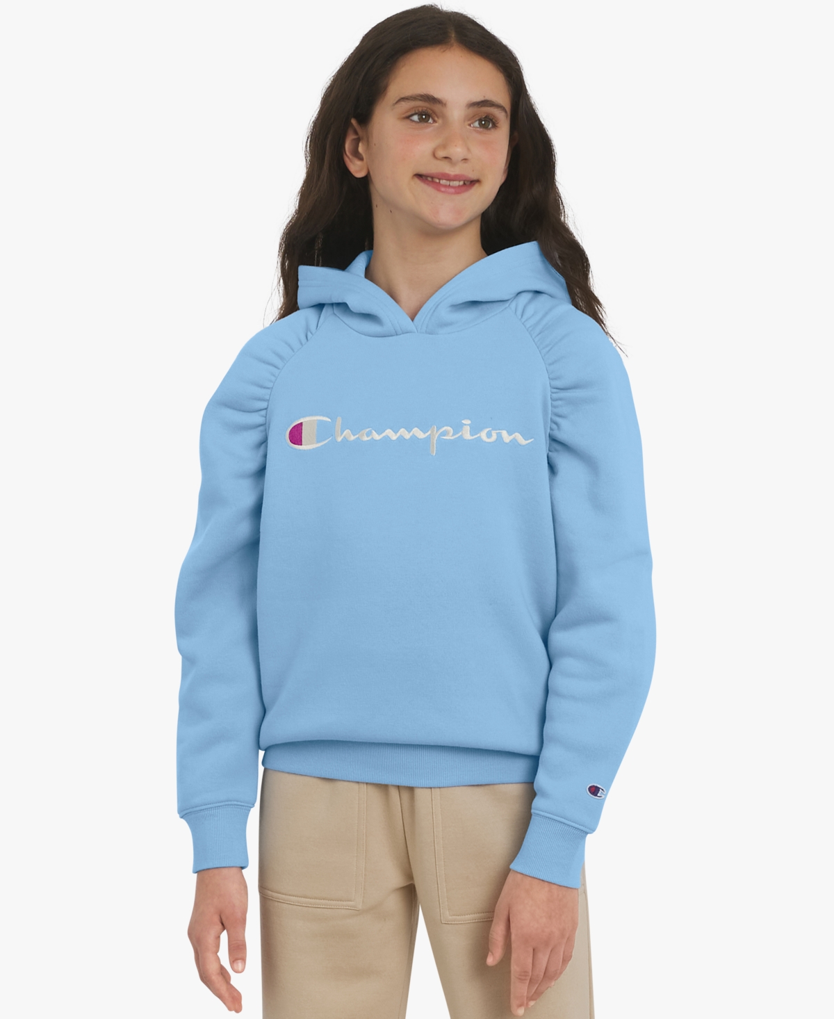 Click here for Champion Big Girls Pullover Hoodie - Placid Blue prices