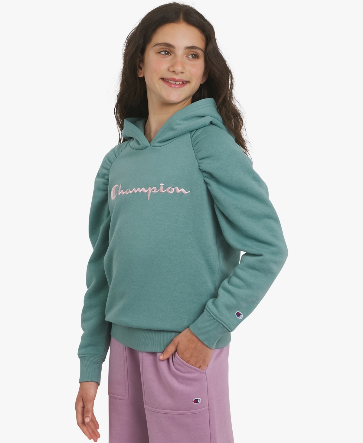 Click here for Champion Big Girls Pullover Hoodie - Mineral Blue prices
