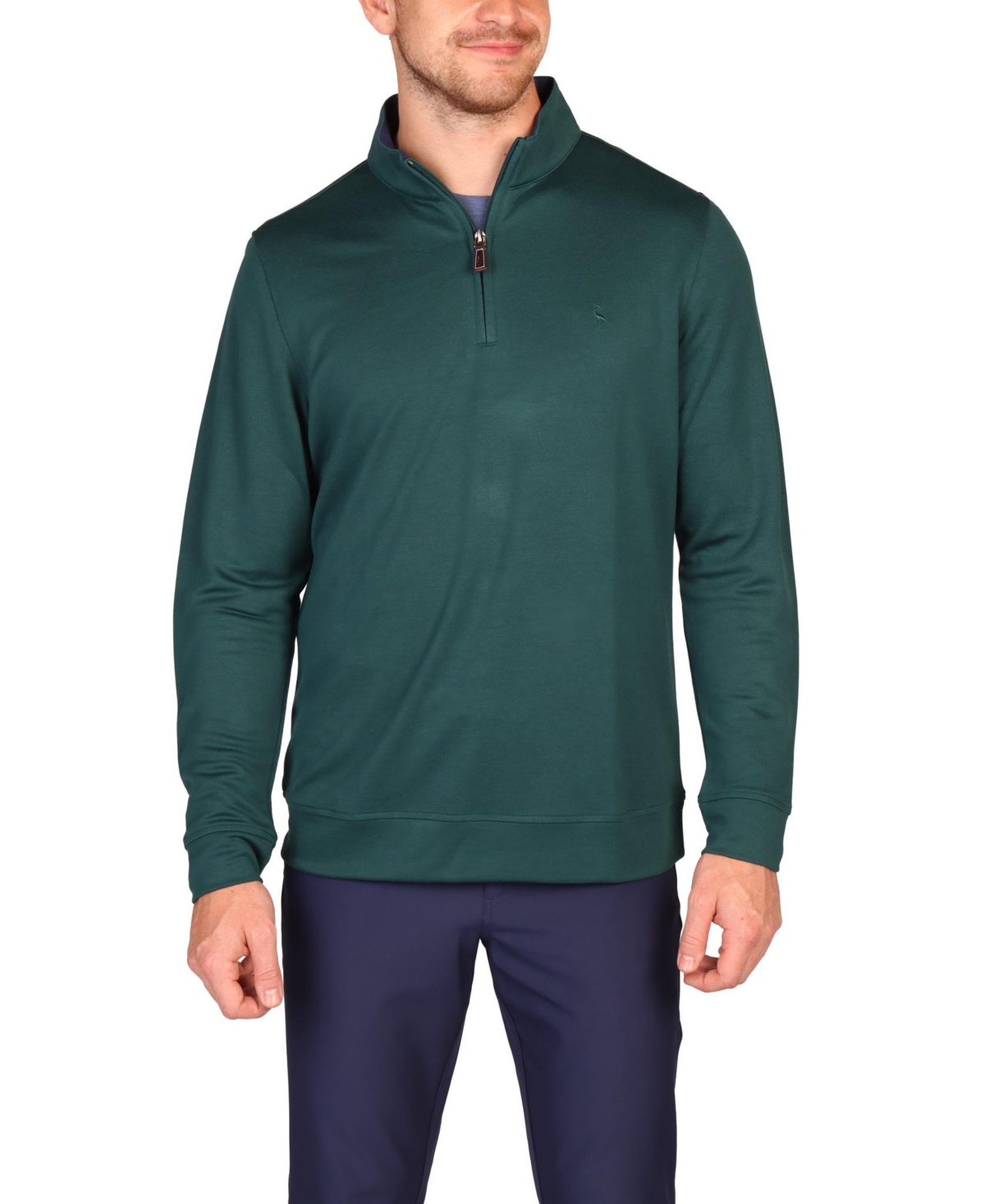 Click here for Tailorbyrd Modal Quarter Zip - Hunter green prices