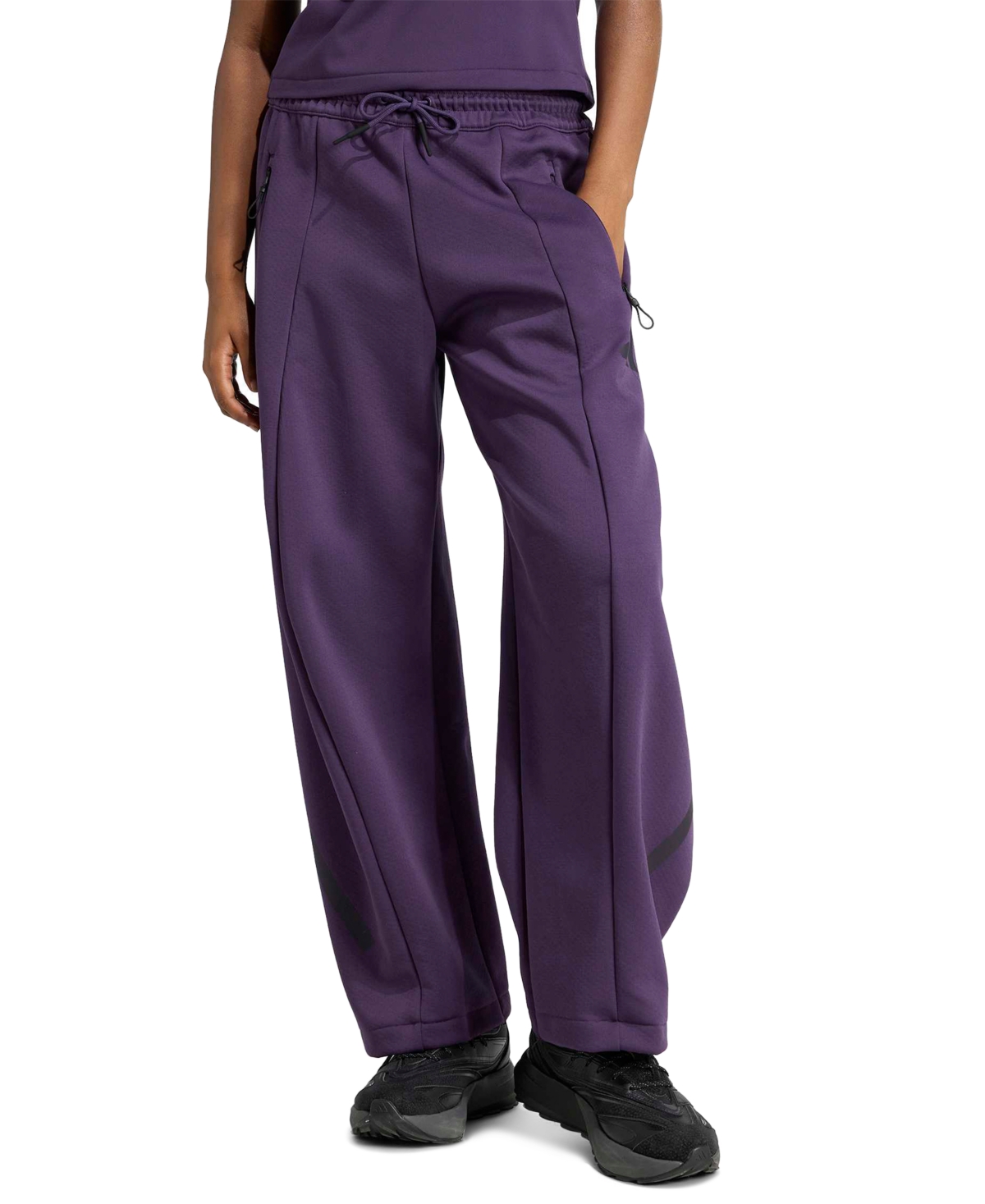 Click here for adidas Womens Z.n.e. Open-Hem Pants - Aurora Plum prices