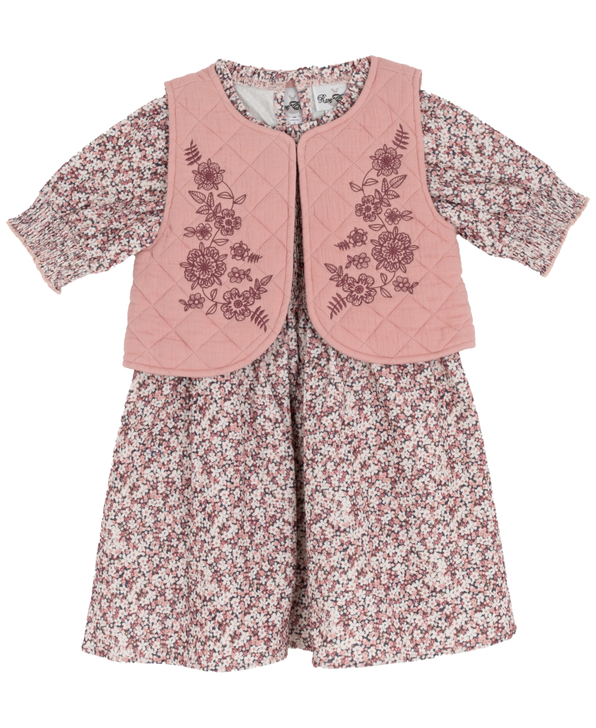 Click here for Rare Editions Little Girls Floral Corduroy Dress w... prices