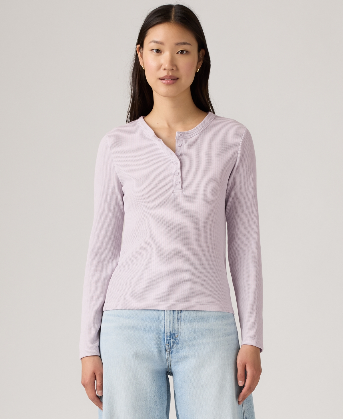 Click here for Levis Womens Dana Henley Long Sleeve Top - Thistle prices