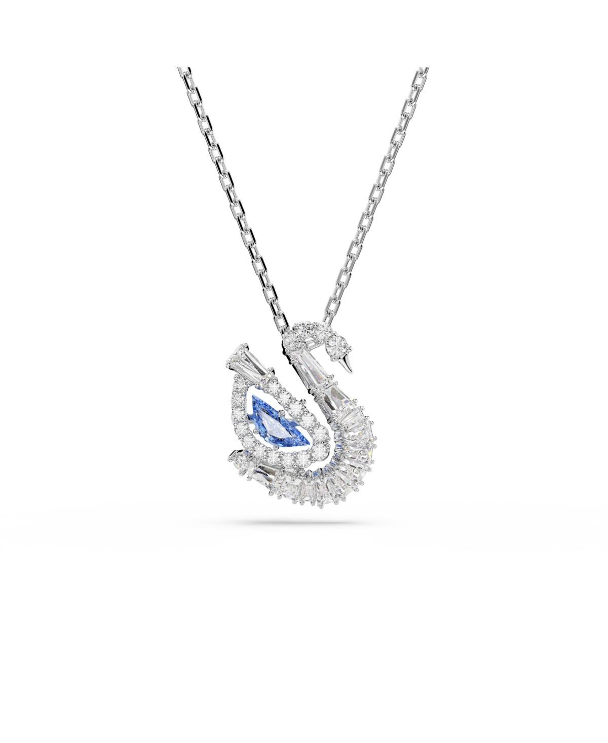 Click here for Swarovski Swan Rhodium Plated Pendant Necklace - B... prices