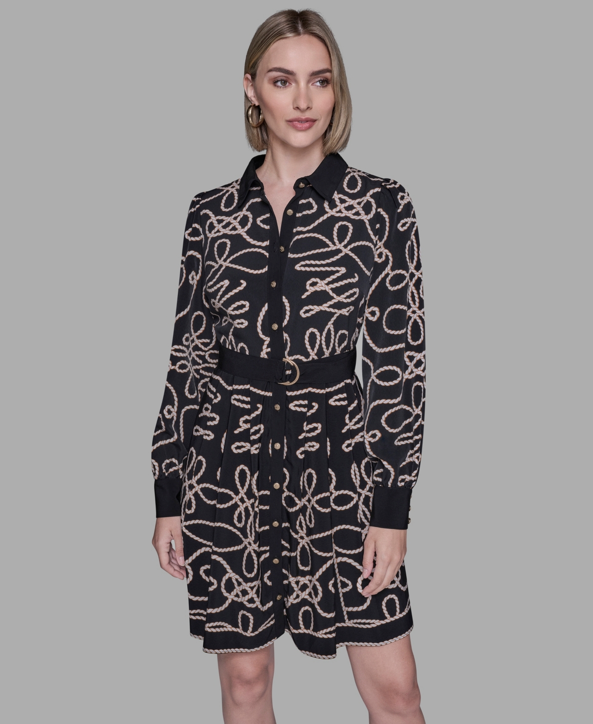 Click here for Karl Lagerfeld Paris Womens Printed Long Sleeves D... prices
