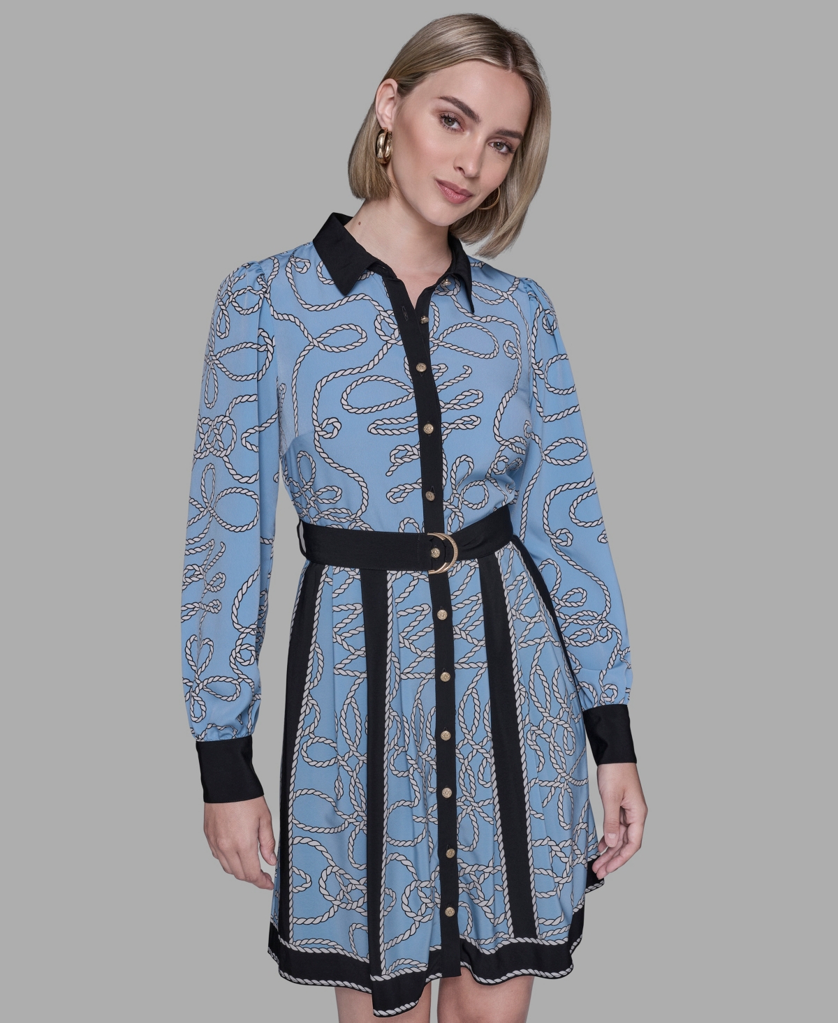 Click here for Karl Lagerfeld Paris Womens Printed Long Sleeves D... prices