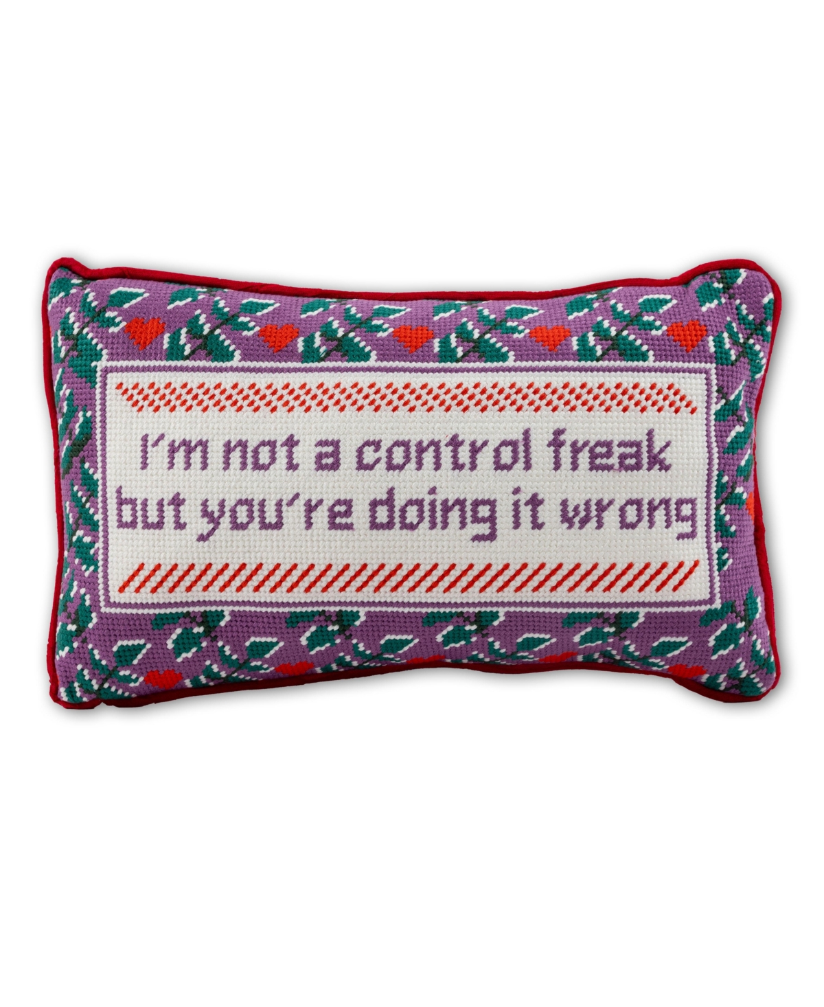Click here for Furbish Needlepoint Pillow - Control freak prices