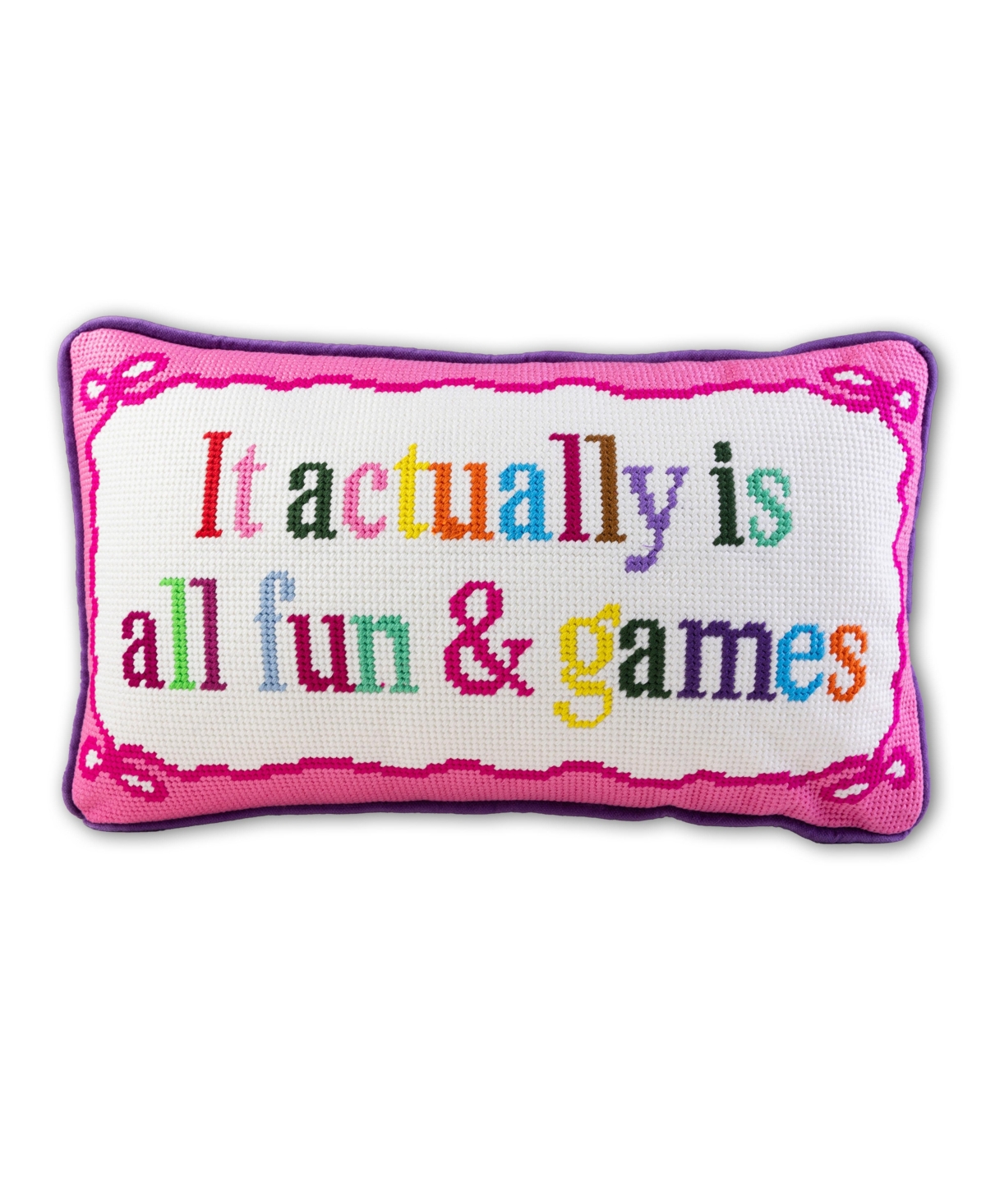 Click here for Furbish Needlepoint Pillow - Fun and games prices