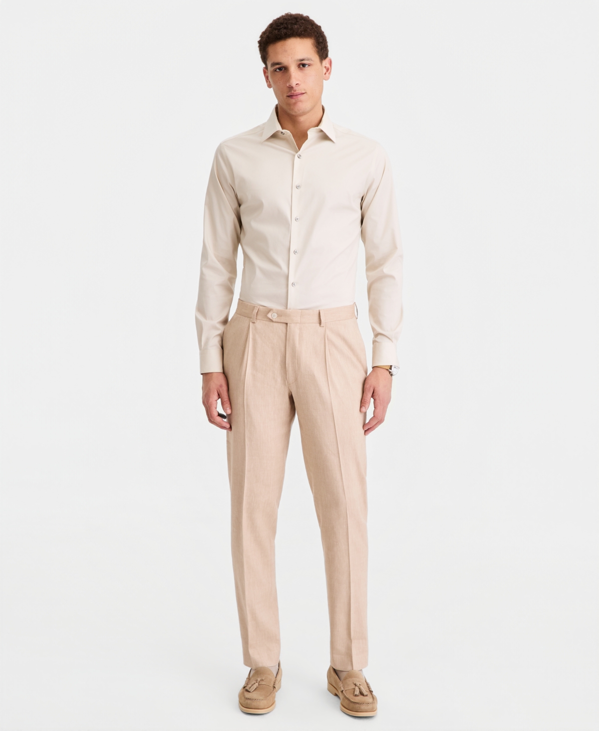 Click here for Michael Kors Mens Light Denim Twill Classic-Fit Pa... prices