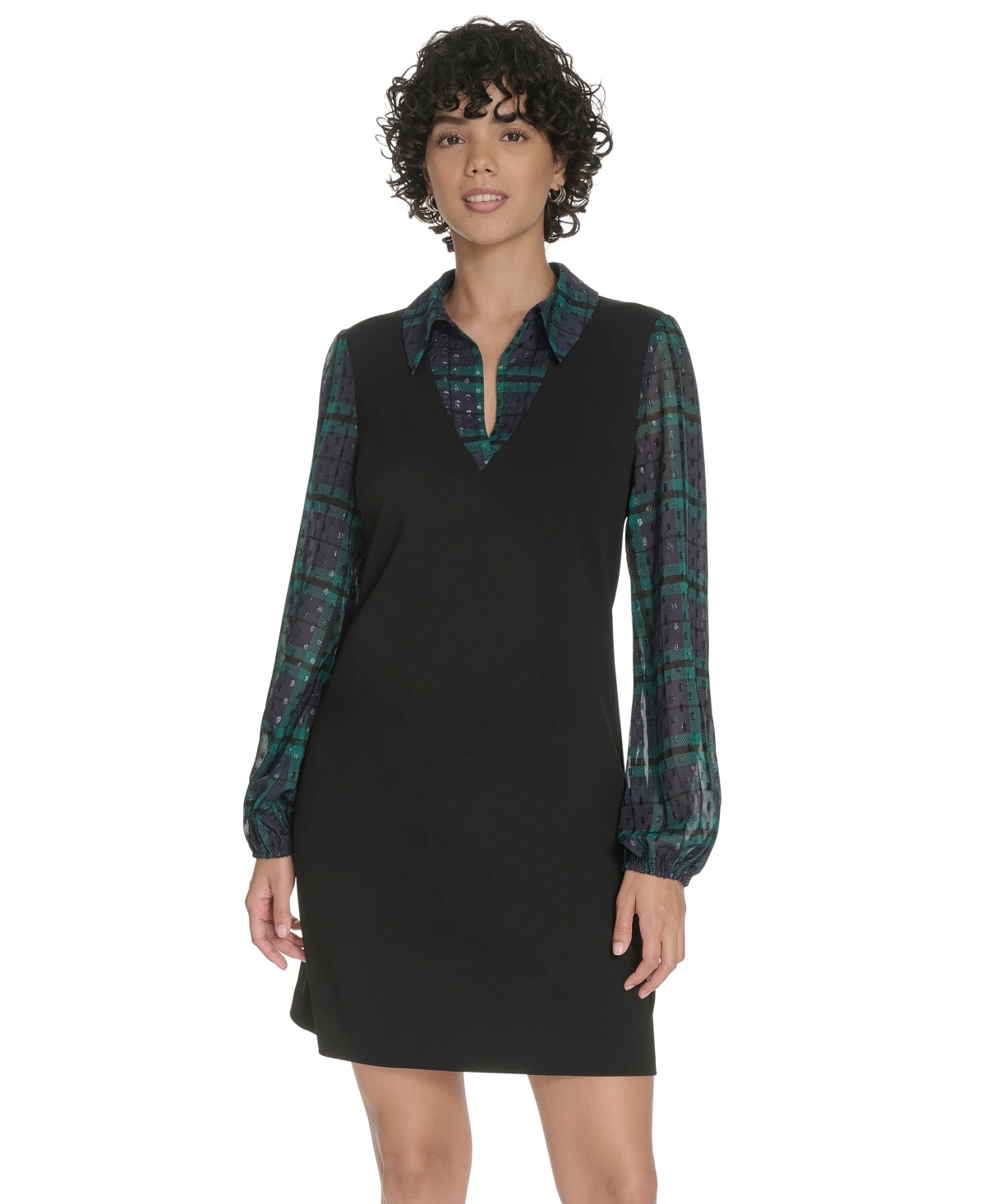 Click here for Tommy Hilfiger Womens Collared V-Neck Plaid Dress... prices