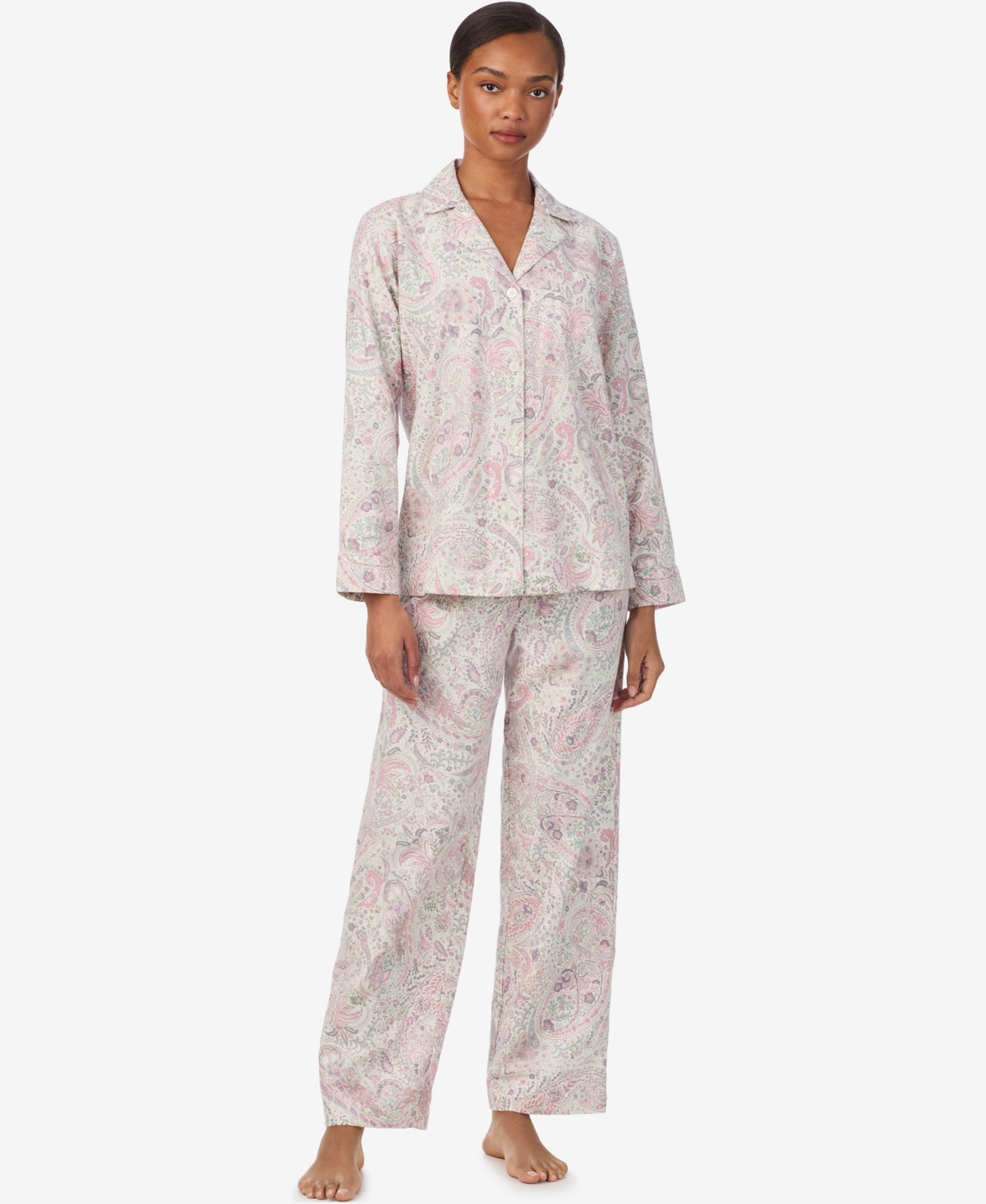 Click here for Lauren Ralph Lauren Womens 2-Piece Striped Pajama... prices