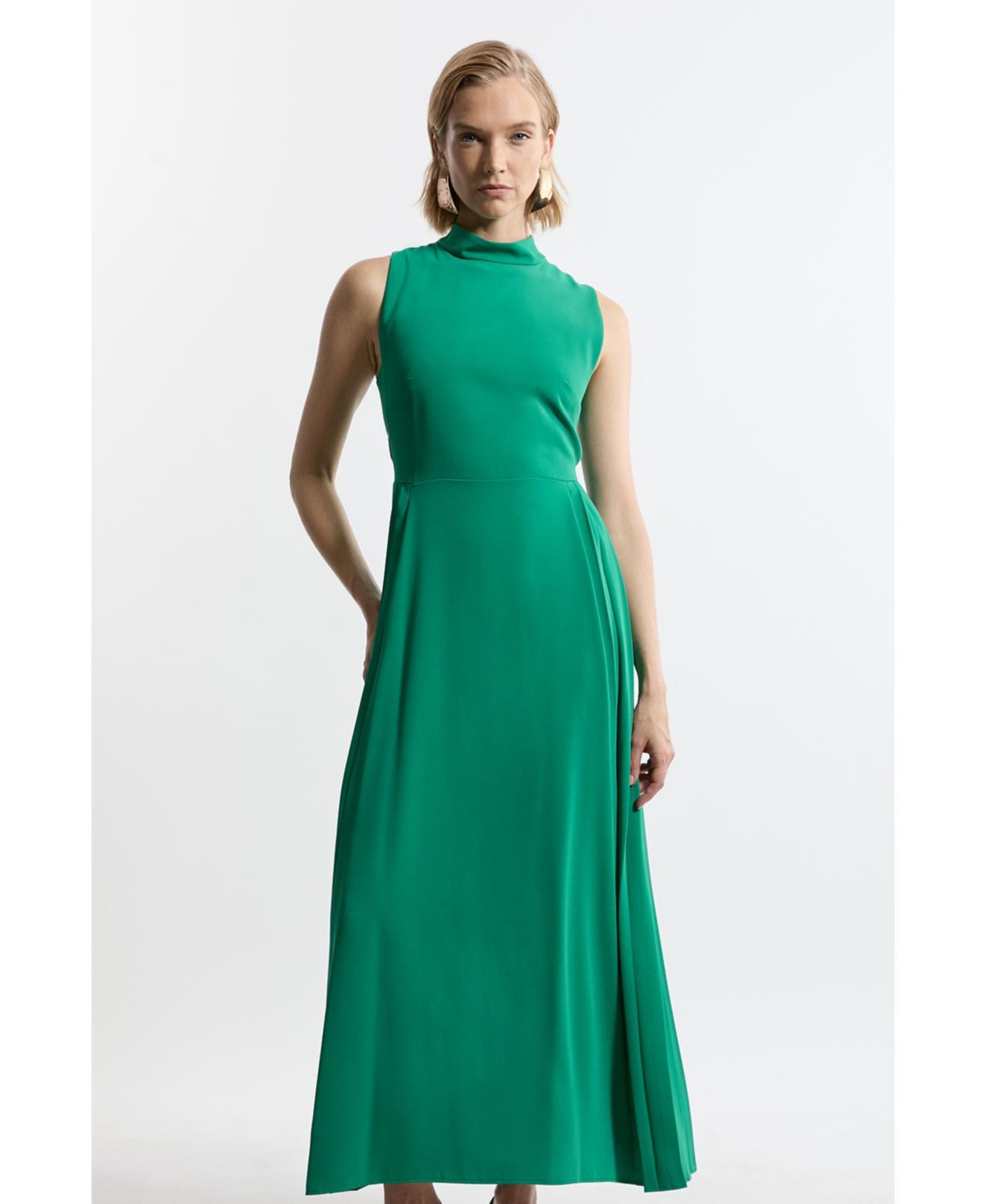 Click here for Karen Millen Womens Soft Tailored Pleated Panel Mi... prices