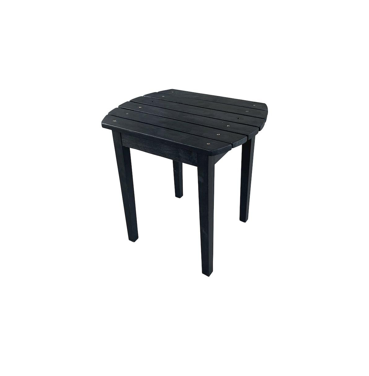 Click here for Jiallo Sky Blue Solid Wood Side Table - Black prices