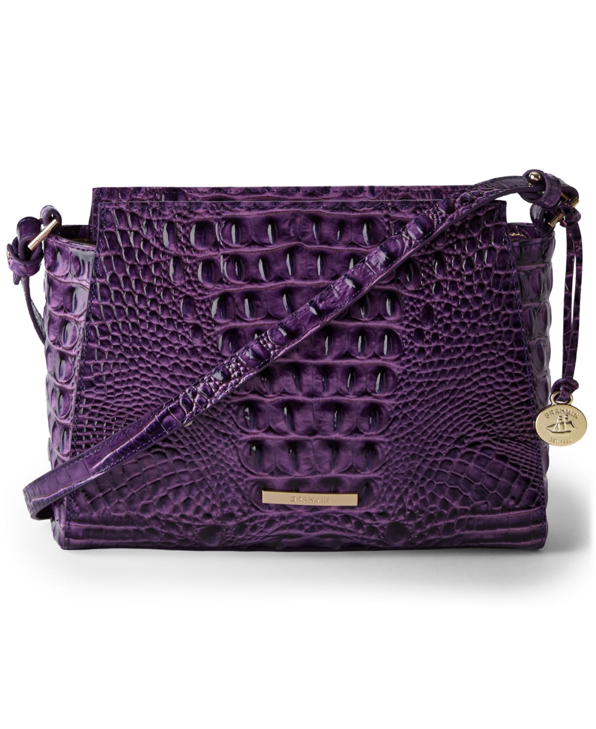 Click here for Brahmin Hillary Leather Crossbody Bag - Heroic Pur... prices