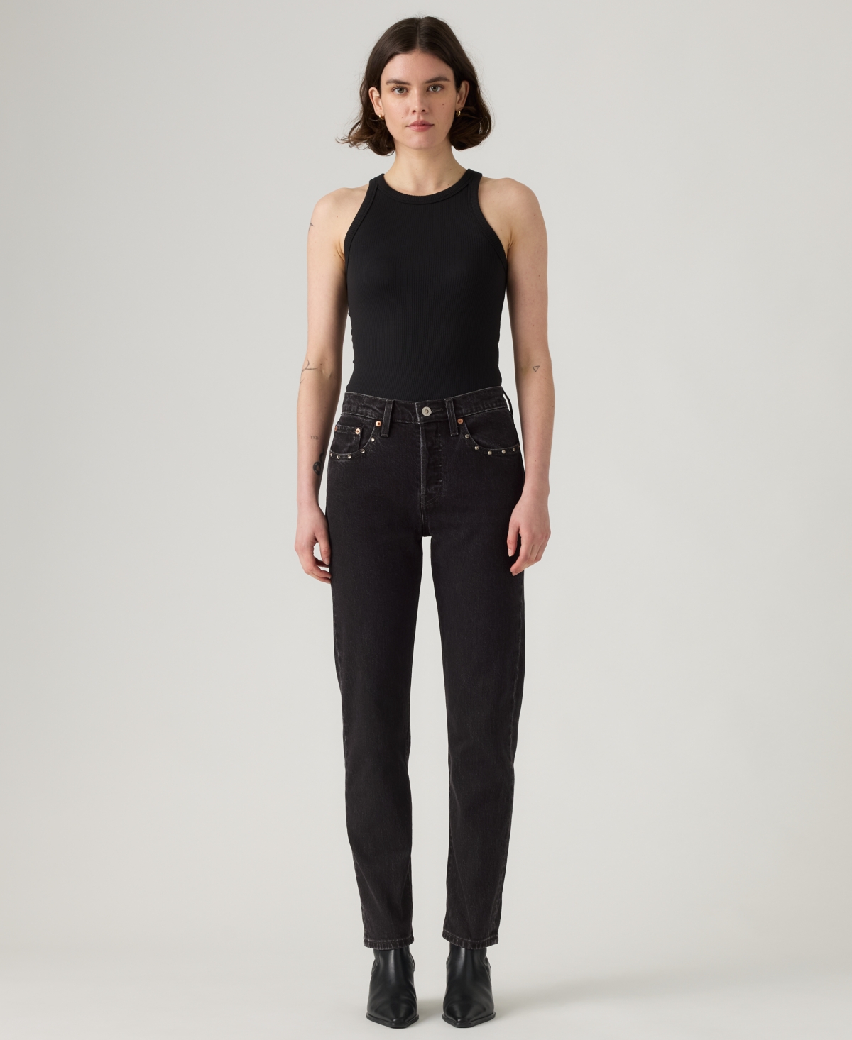 Click here for Levis Womens 501 High Rise Straight Leg Jeans - La... prices