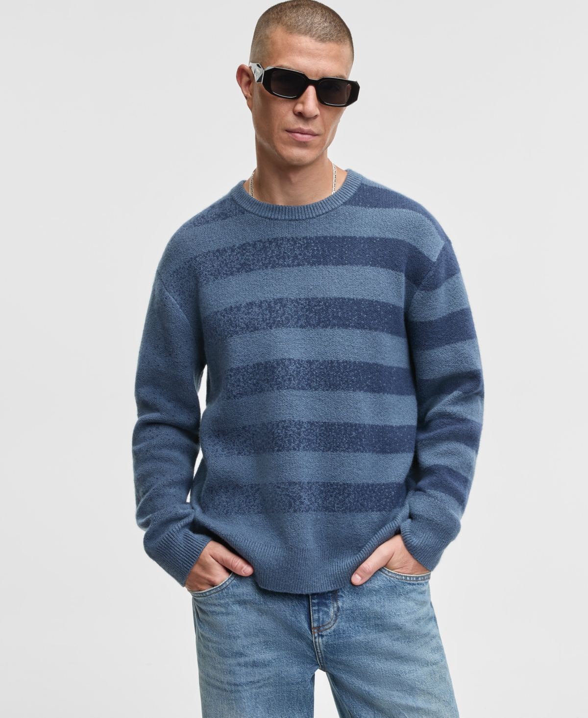 Click here for Mode of One Mens Relaxed-Fit Rugby Stripe Sweater... prices