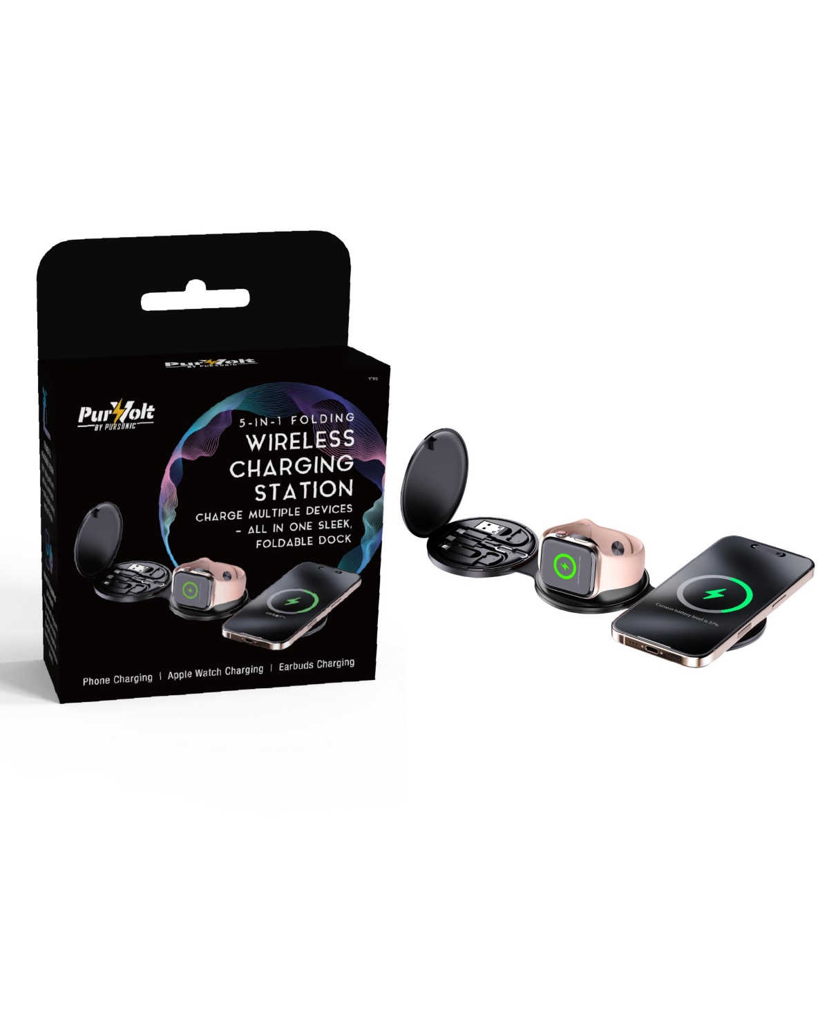 Click here for 5-in-1 Folding Wireless Charging Station - Black prices