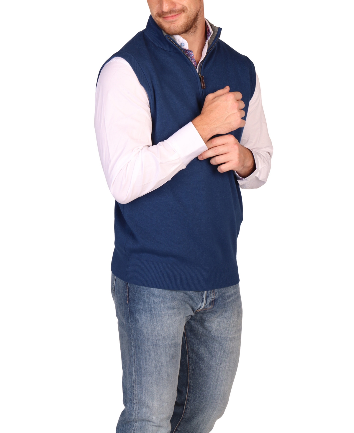 Click here for Tailorbyrd Mens Fine Knit Quarter Zip Pullover Ves... prices