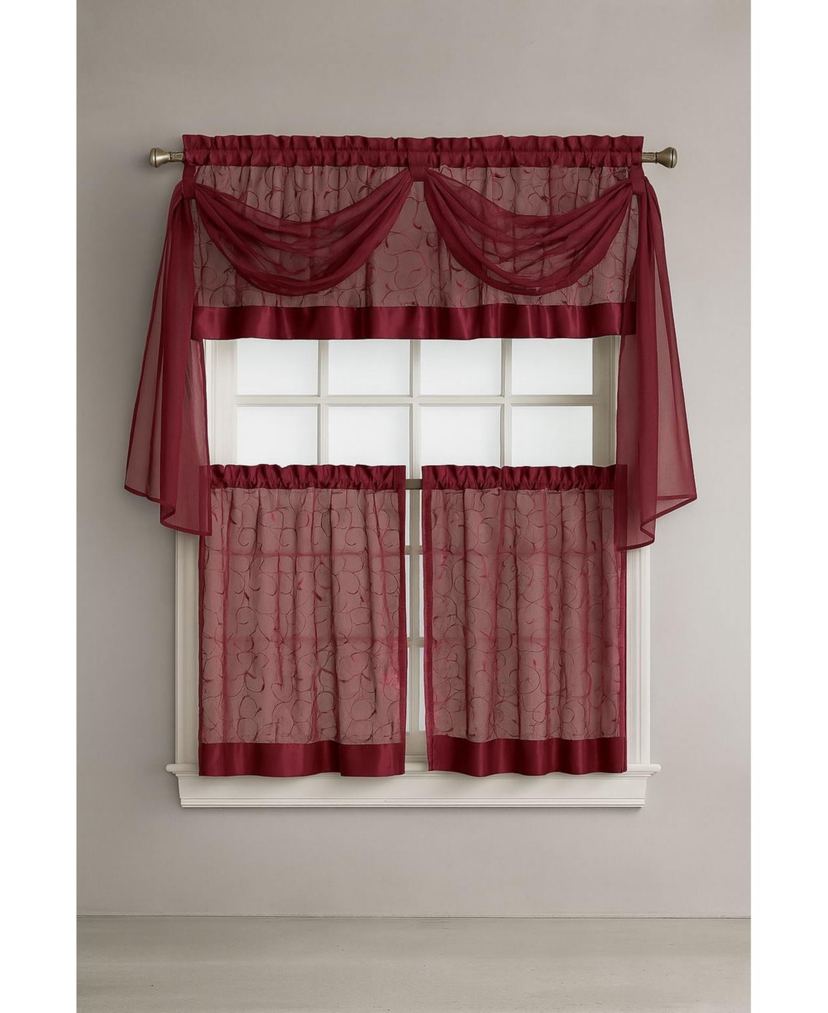 Click here for Kate Aurora Living Complete 4 Piece Linen Leaf Emb... prices