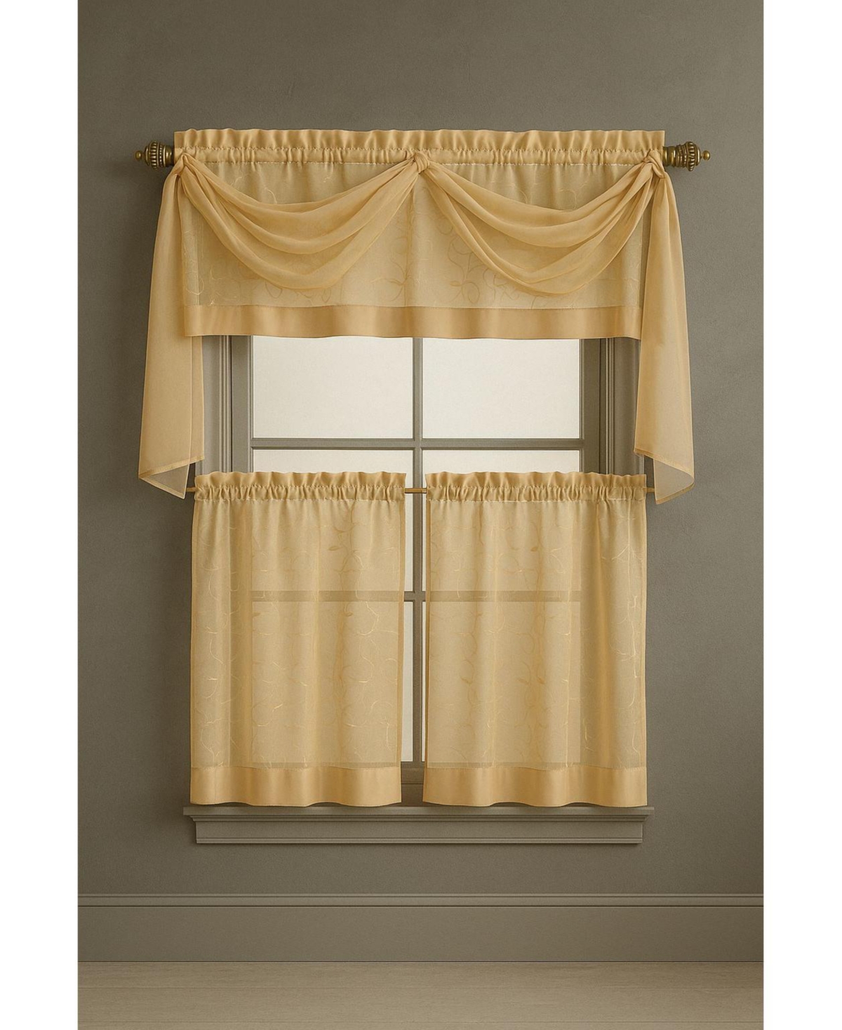Click here for Kate Aurora Living Complete 4 Piece Linen Leaf Emb... prices