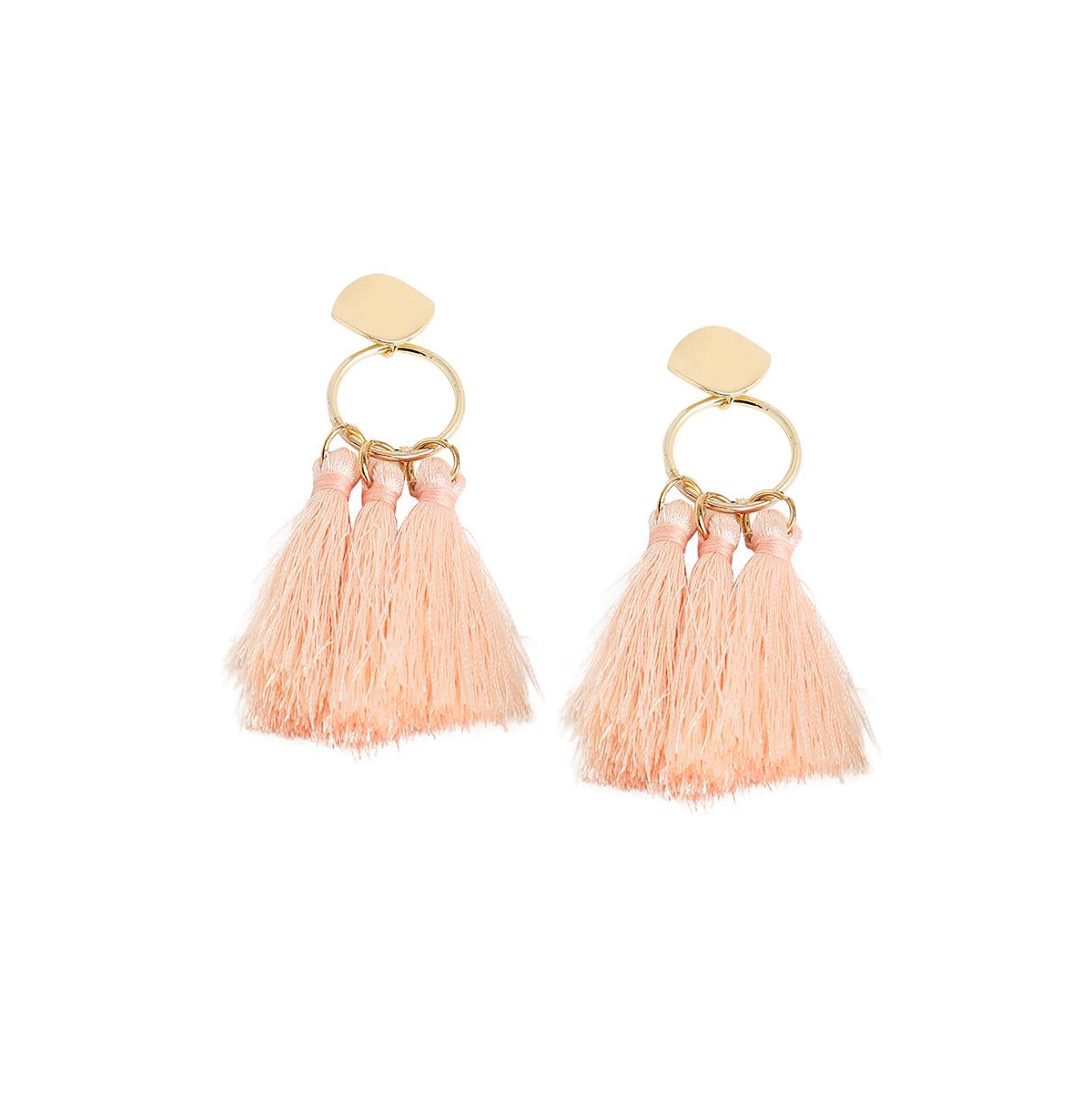 Click here for Sohi Womens Black Tassel Drop Earrings - Orange prices