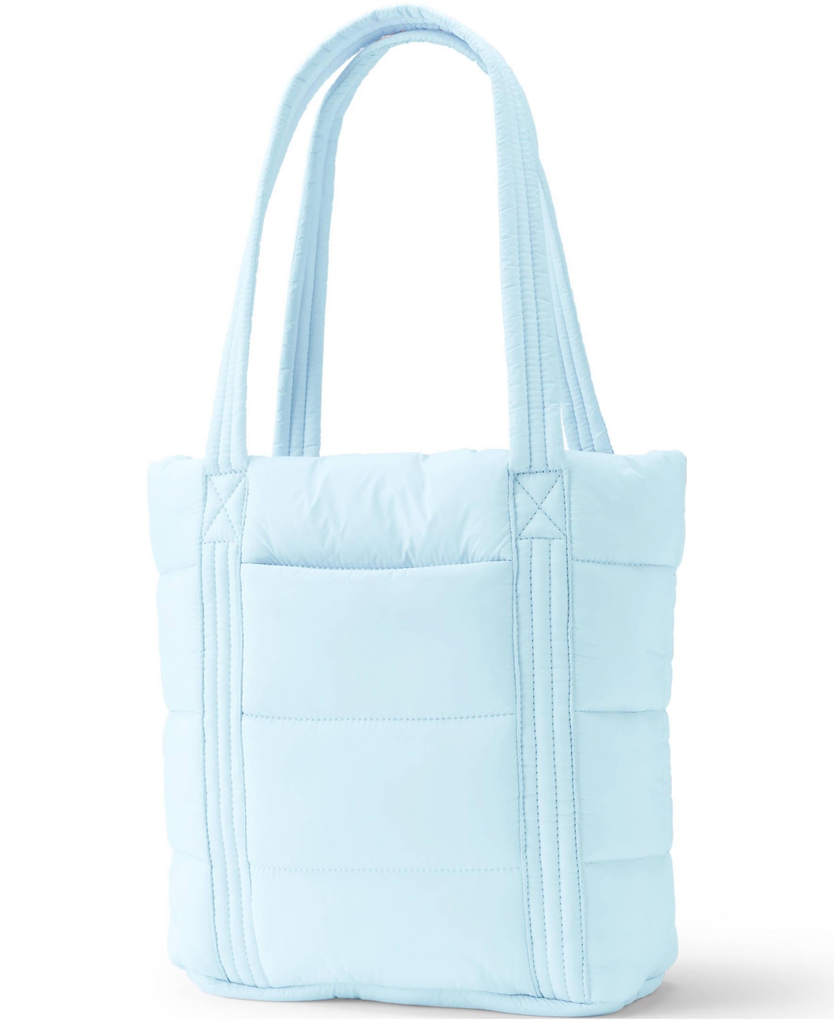Lands End Wanderweight Ultralight Packable Tote Bag - Soft ice blue