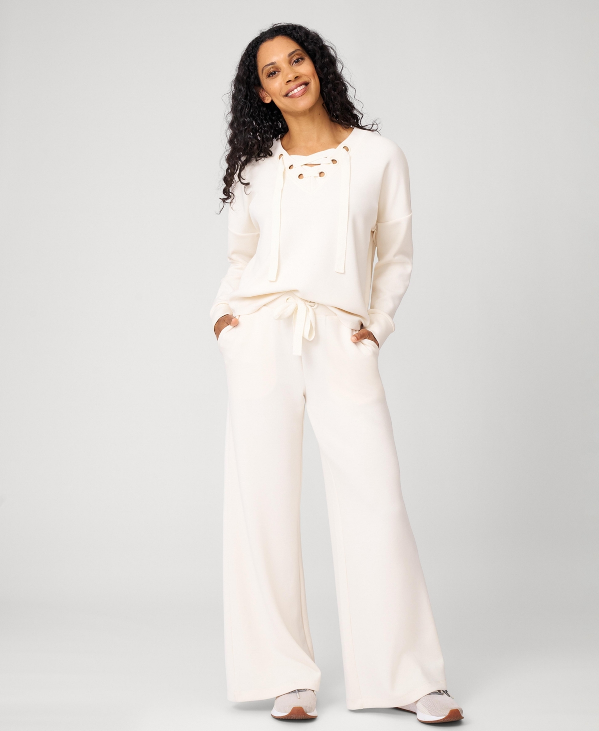 Click here for Cable & Gauge Grommet Detail Top & Wide Leg Pant L... prices