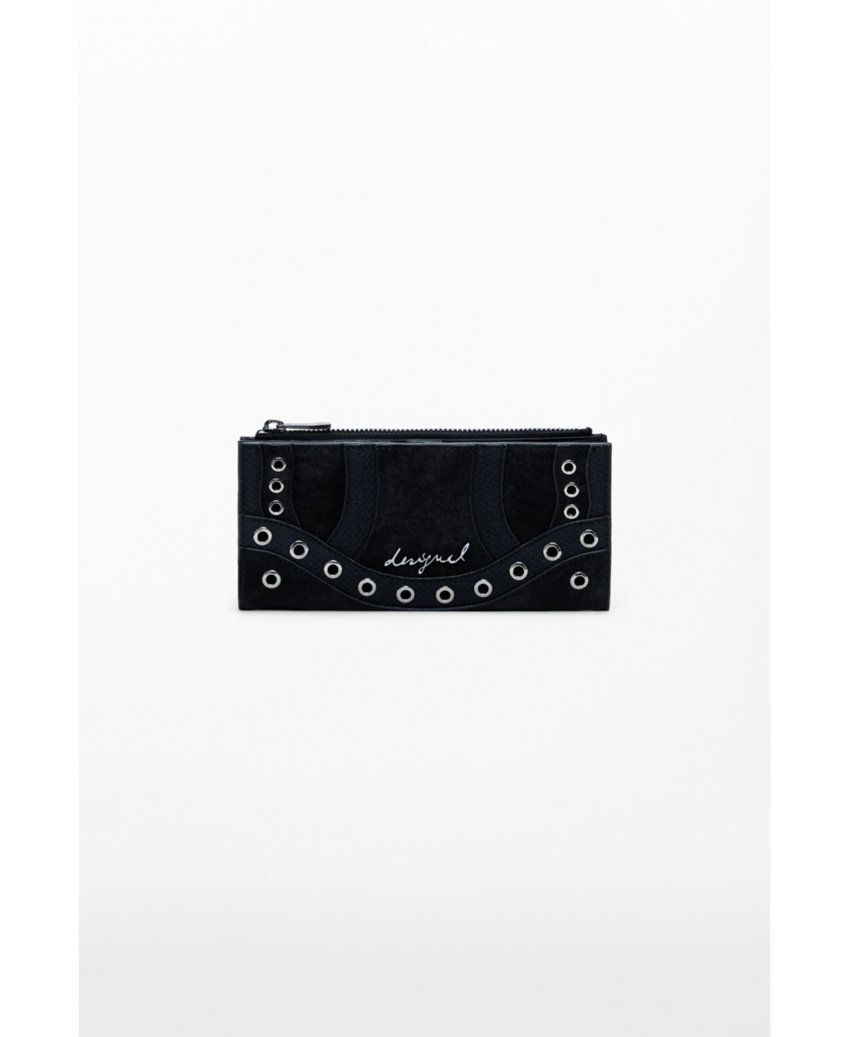 Click here for Desigual Womens Medium snake studded wallet - Blac... prices