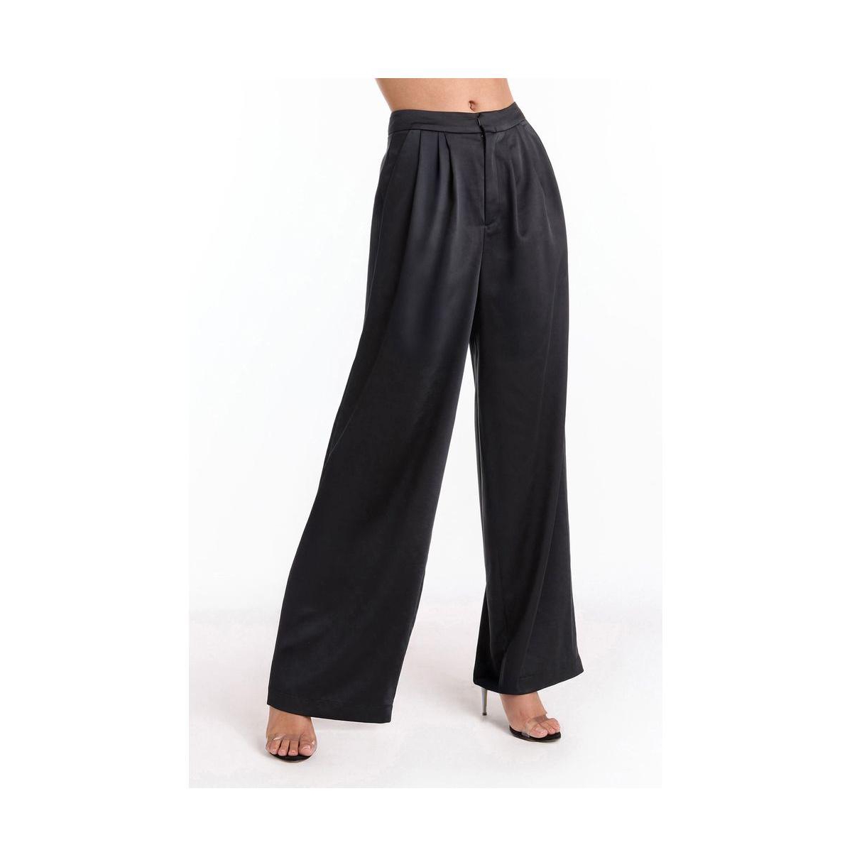 Click here for The Noli Shop Womens Valentina Satin Pant - Black prices