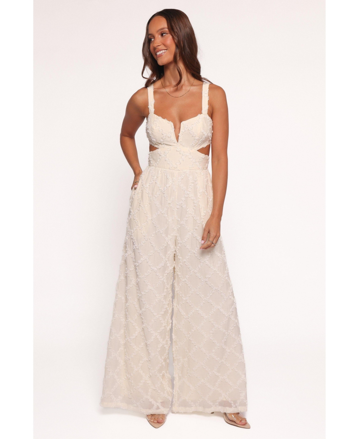 Click here for Petal and Pup Womens Avella Cutout Jumpsuit - Whit... prices