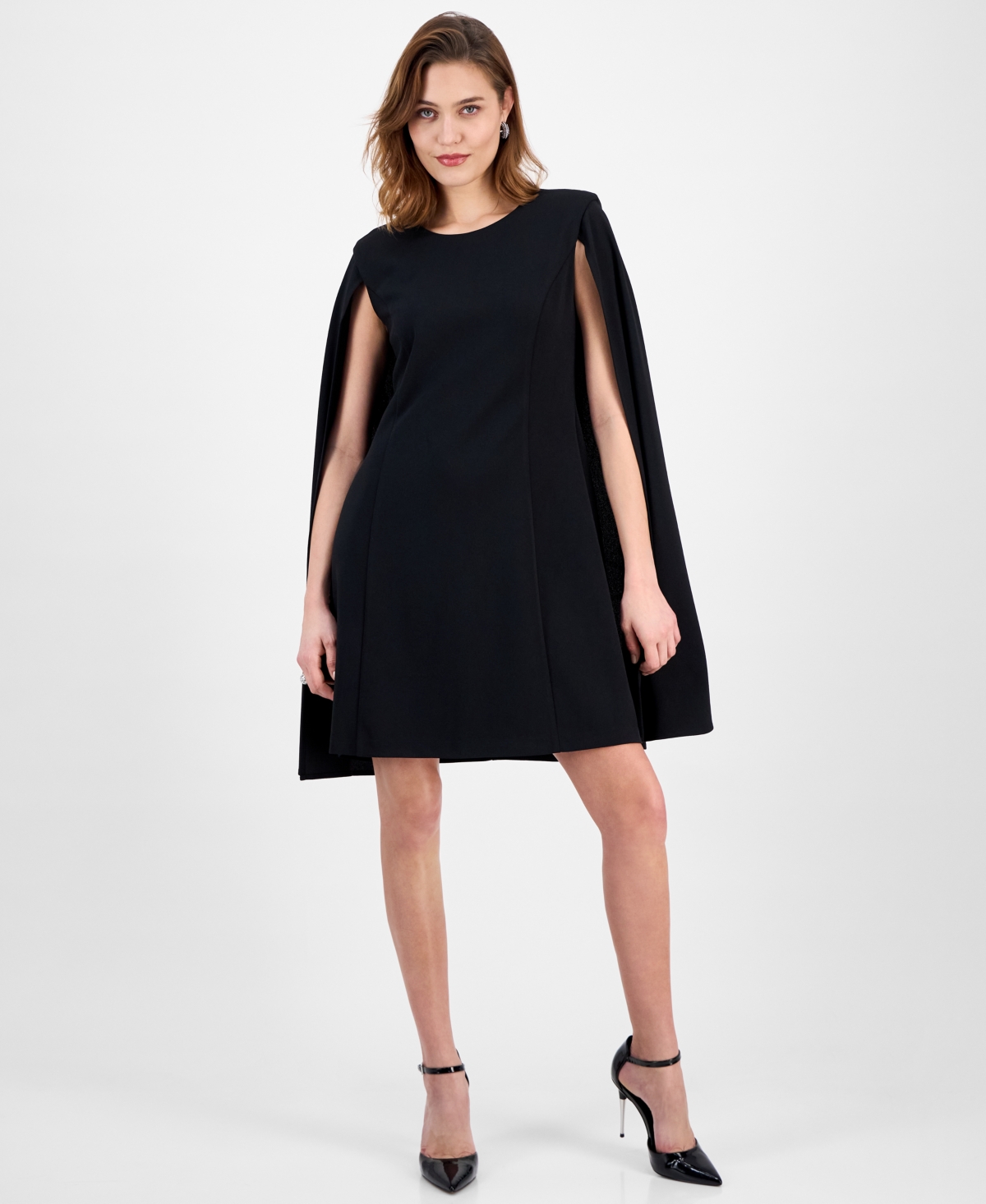 Click here for Connected Womens Scuba Caplet Shift Dress - Black prices