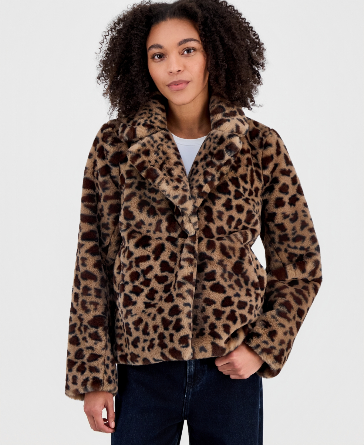 Click here for Bcx Juniors Faux-Fur Blazer - Leopard prices