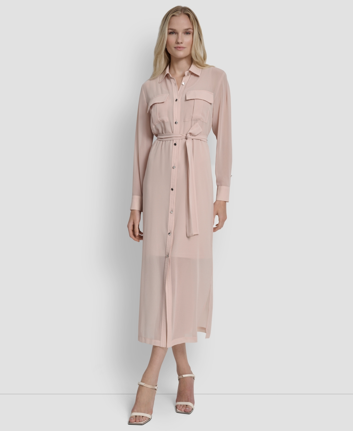 Click here for Dkny Womens Long Sleeve Collared Shirt Dress - Moo... prices