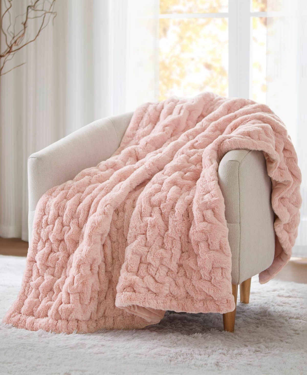 Click here for Madison Park Ruched Reversible Faux-Fur Throw  50... prices
