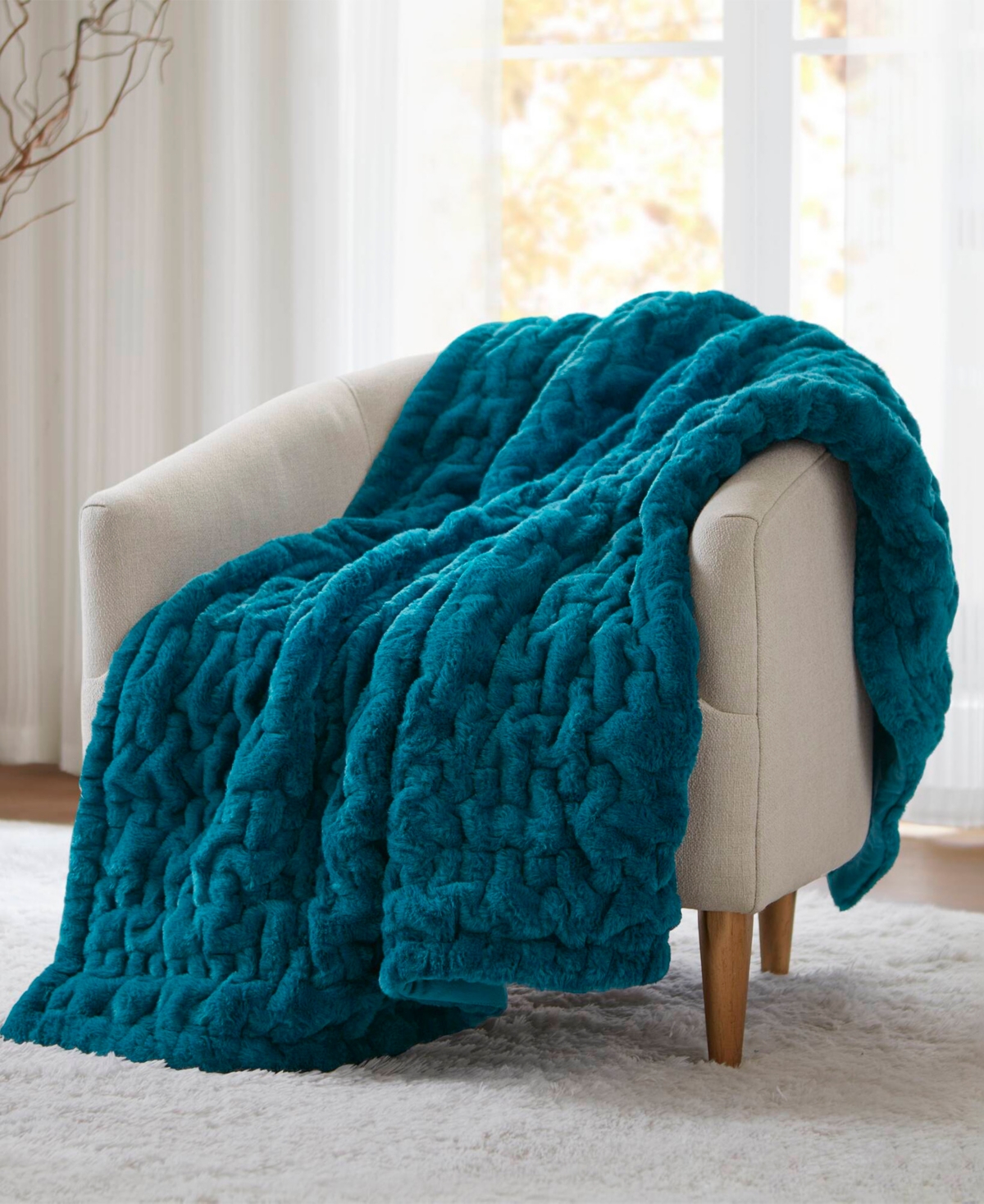 Click here for Madison Park Ruched Reversible Faux-Fur Throw  50... prices