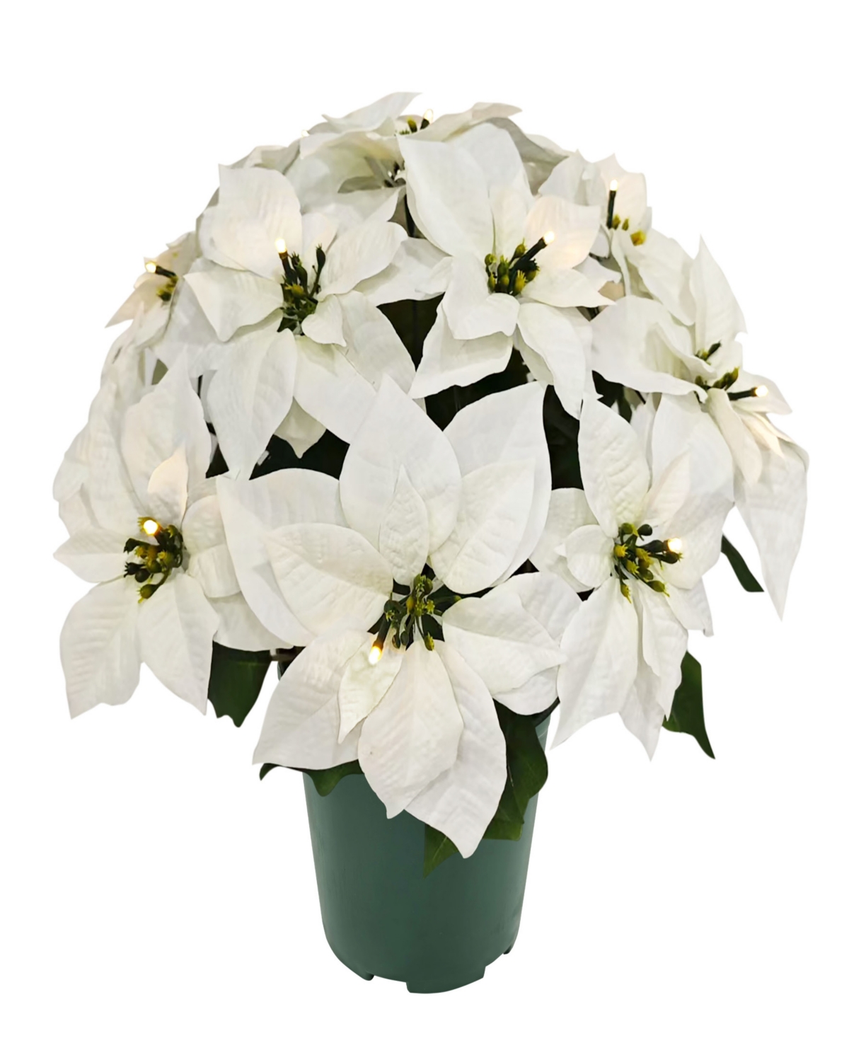 Click here for Puleo 22 Pre-Lit Artificial Potted White Poinsetti... prices