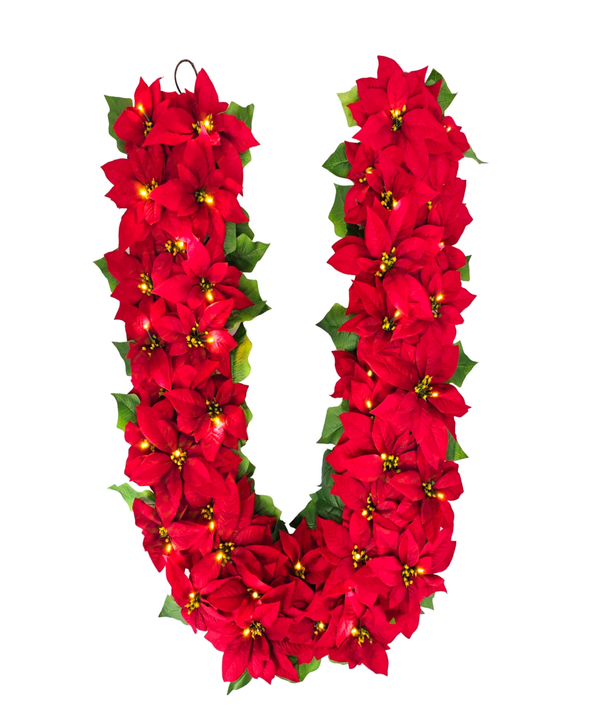 Click here for Puleo 12 Pre-Lit Artificial Poinsettia Garland - R... prices