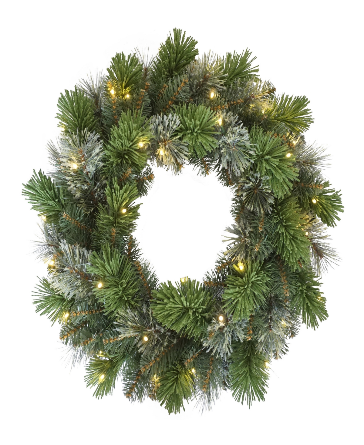 Click here for Puleo 24 Pre-Lit Artificial Oklahoma Pine Wreath w... prices