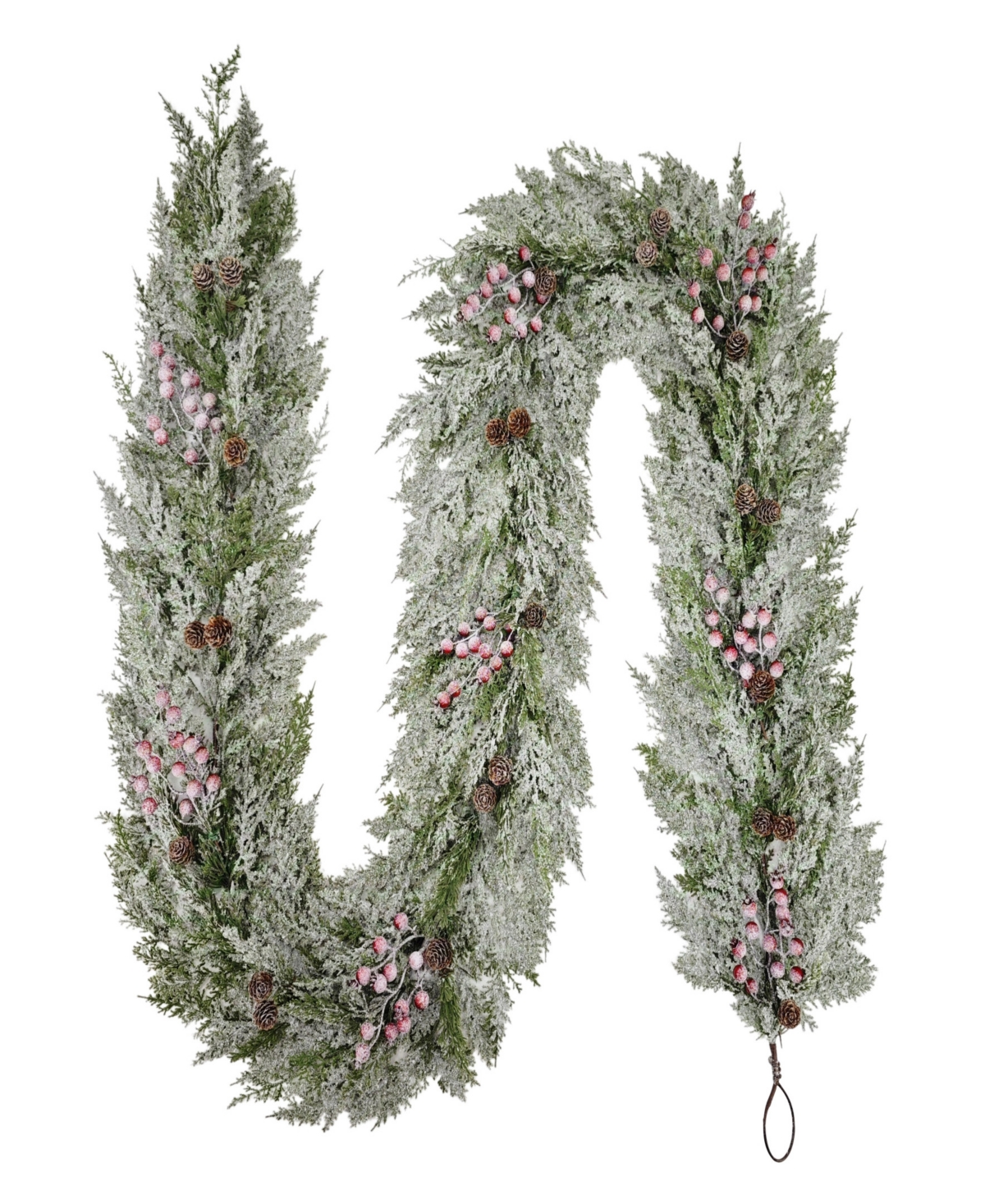 Click here for Puleo 10 Artificial Flocked Garland Adorned with P... prices