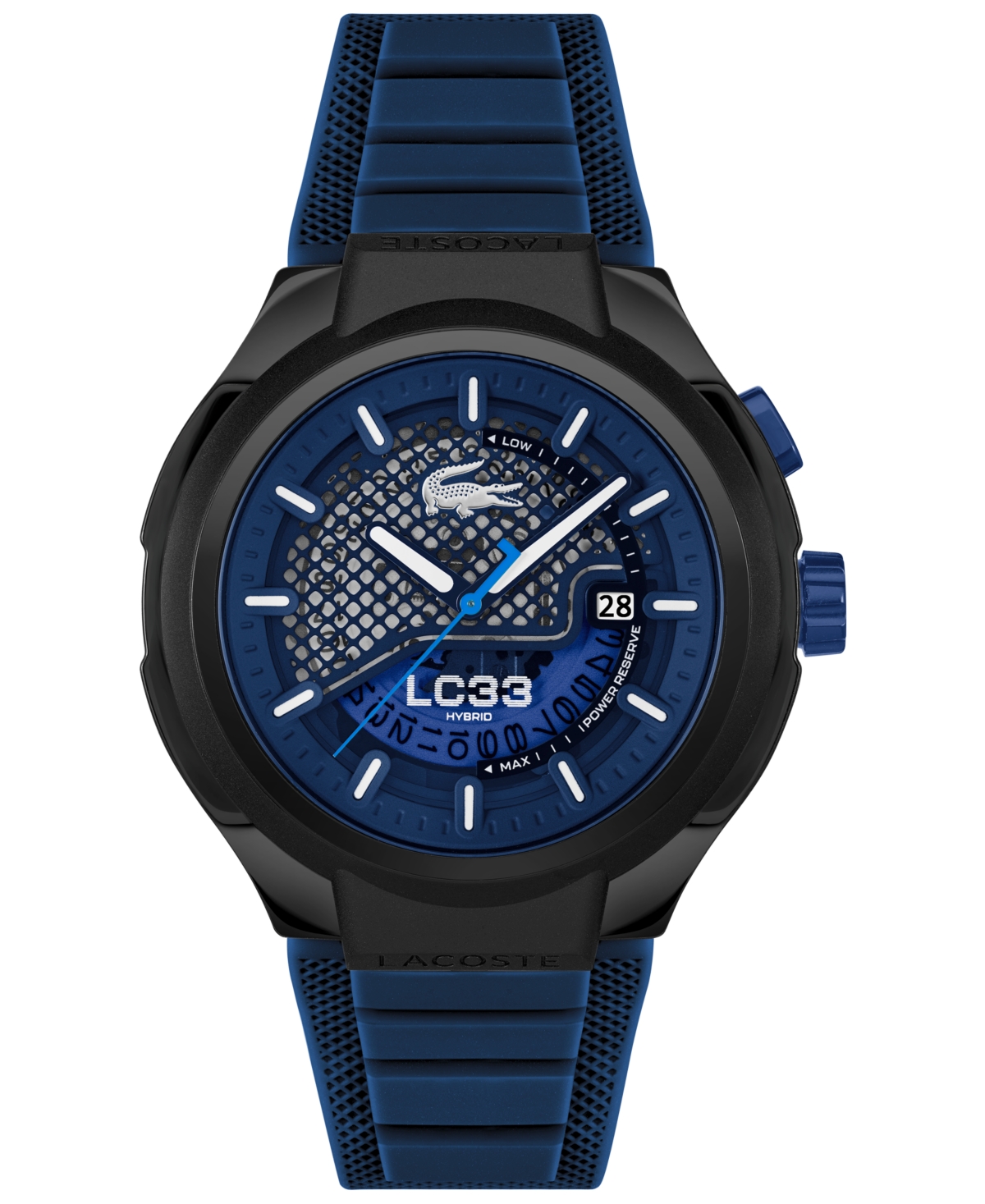 Click here for Lacoste Mens LC33 Mech Hybrid Automatic Blue Silic... prices