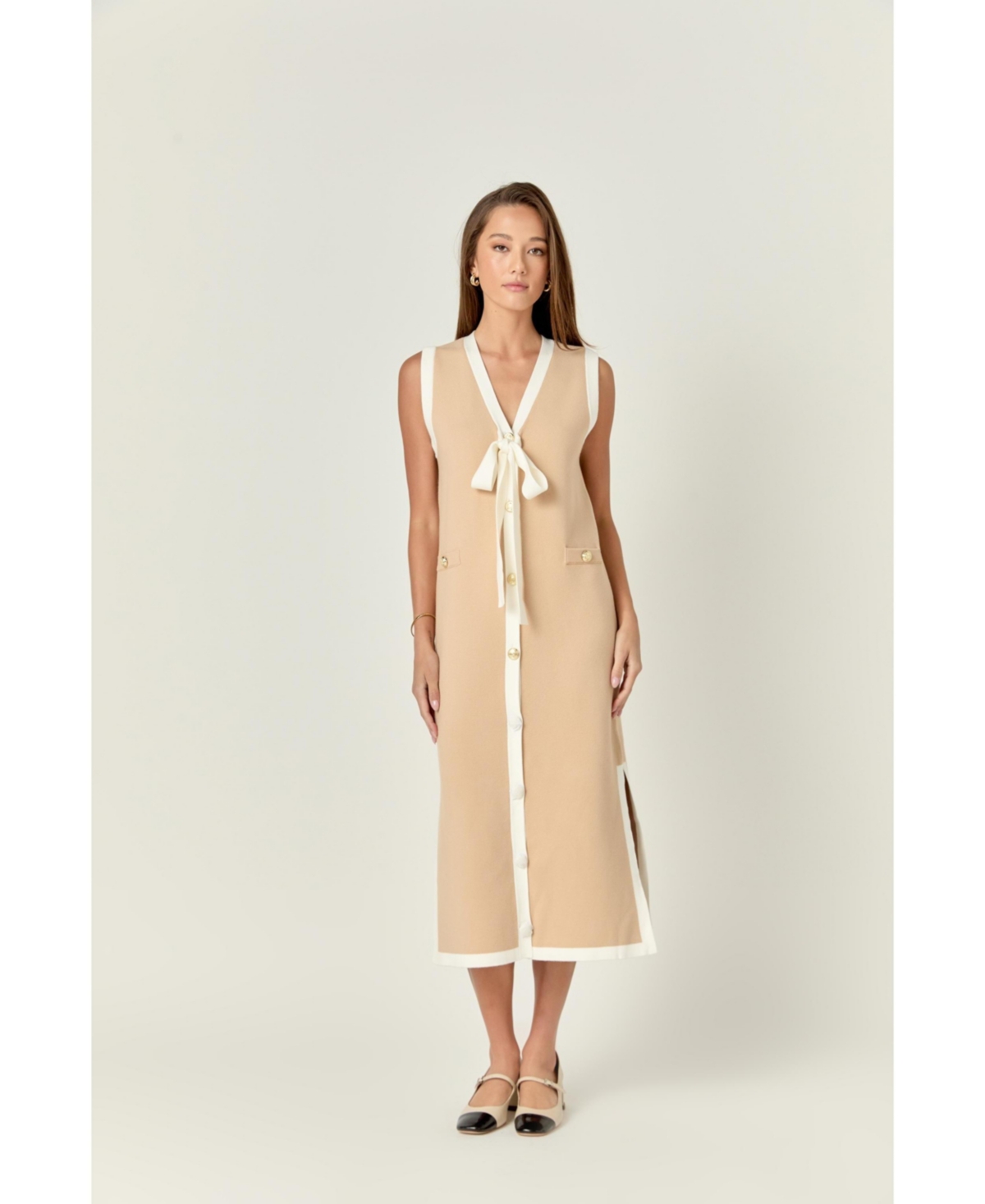 Click here for English Factory Womens Knit Midi Dress With Ribbon... prices