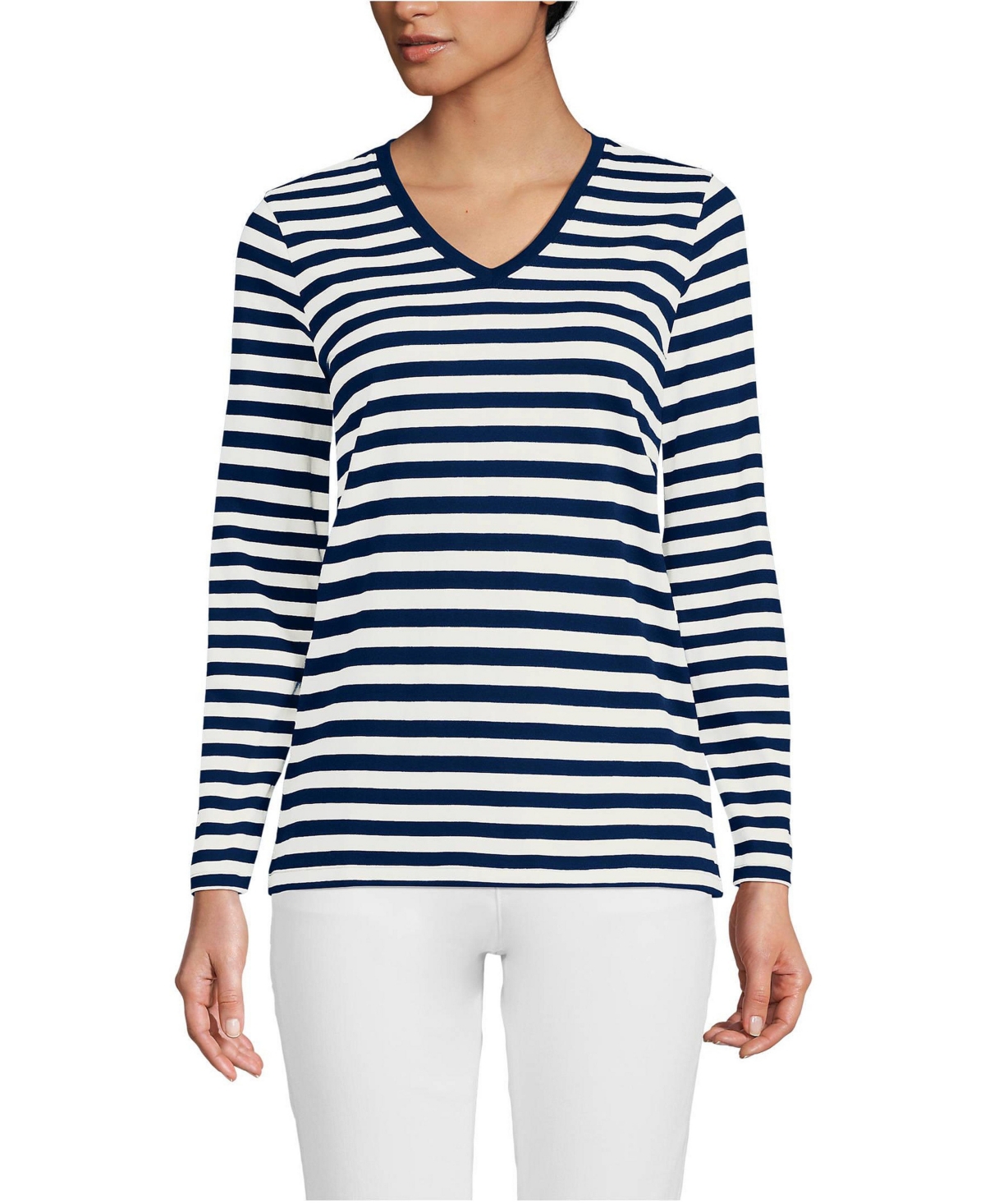 Click here for Lands End Womens Supima Cotton Long Sleeve V-Neck... prices