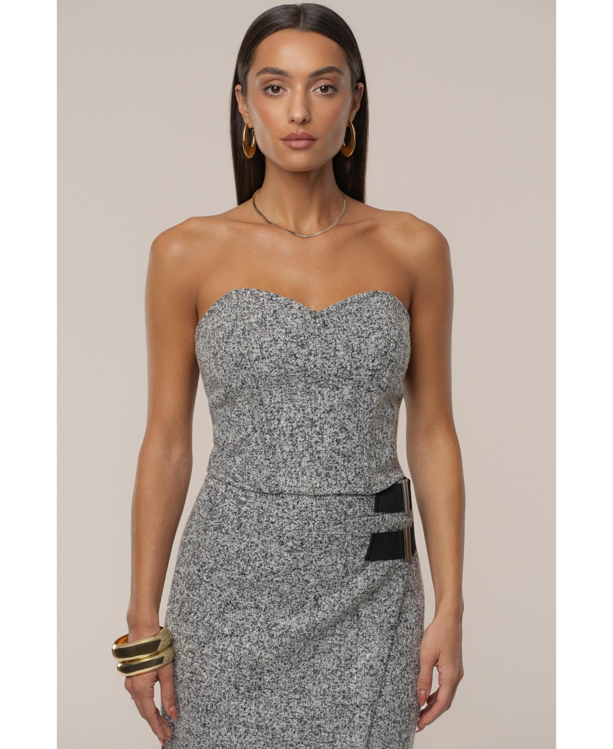 Click here for Jluxlabel Womens All You Need Tweed Corset - Grey prices